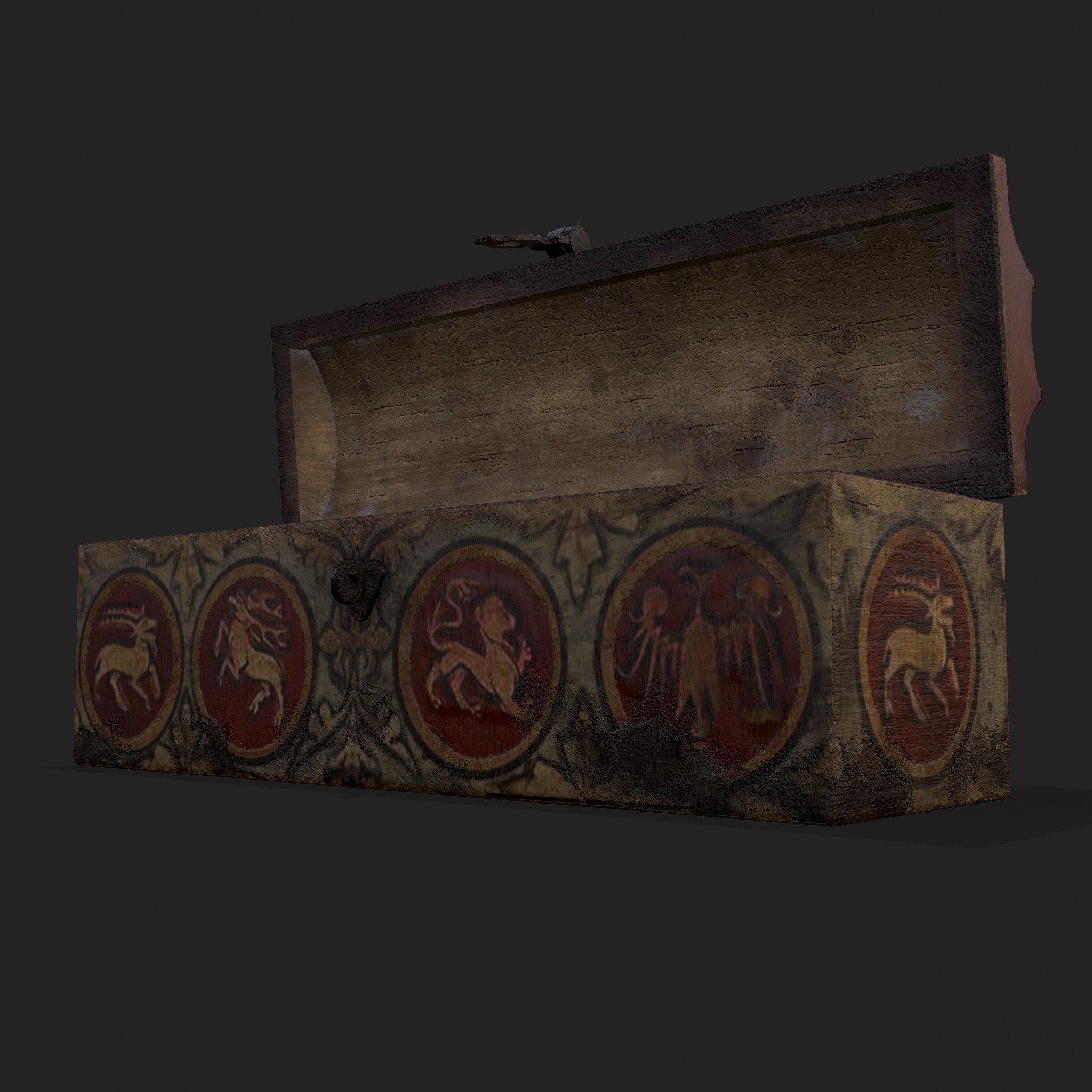 Painted Medieval Long Chest - 3D Model by Get Dead Entertainment