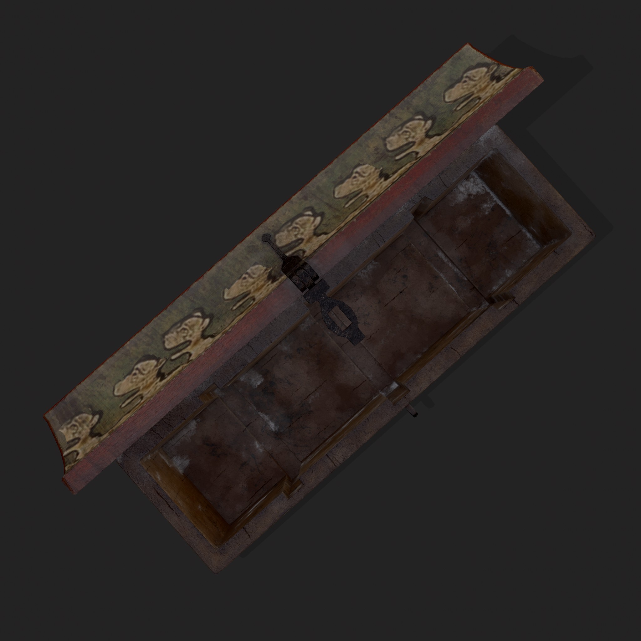 Painted Medieval Long Chest - 3D Model by Get Dead Entertainment
