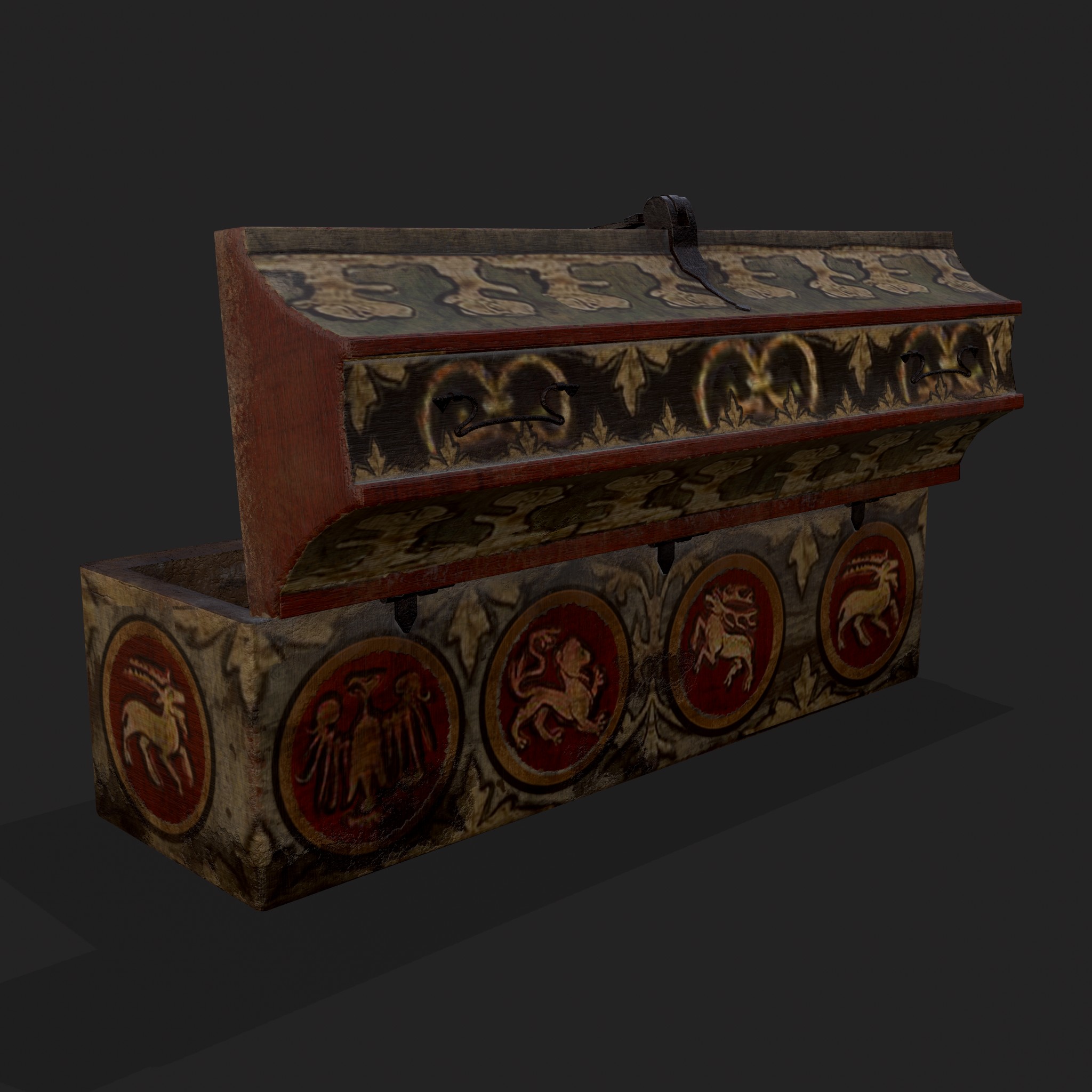 Painted Medieval Long Chest - 3D Model by Get Dead Entertainment