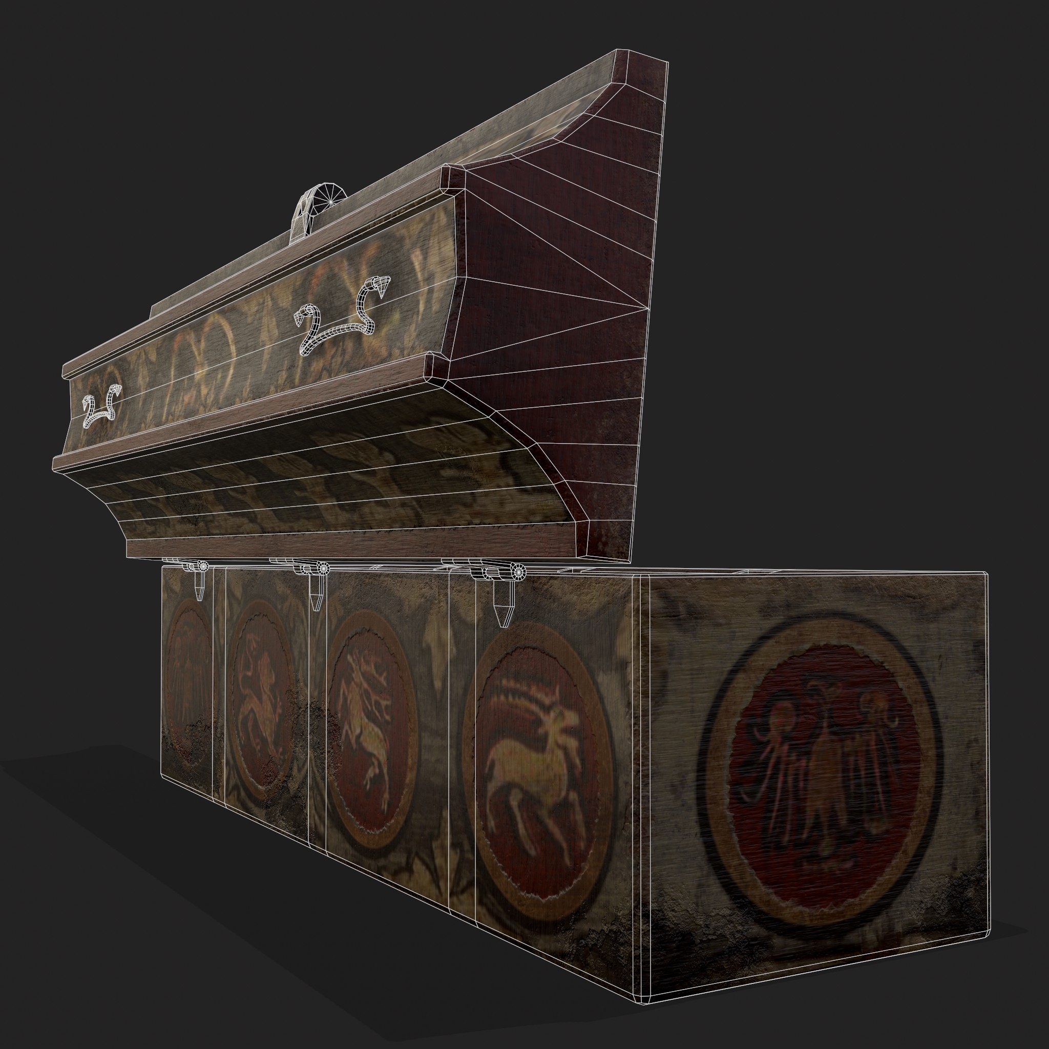Painted Medieval Long Chest - 3D Model by Get Dead Entertainment