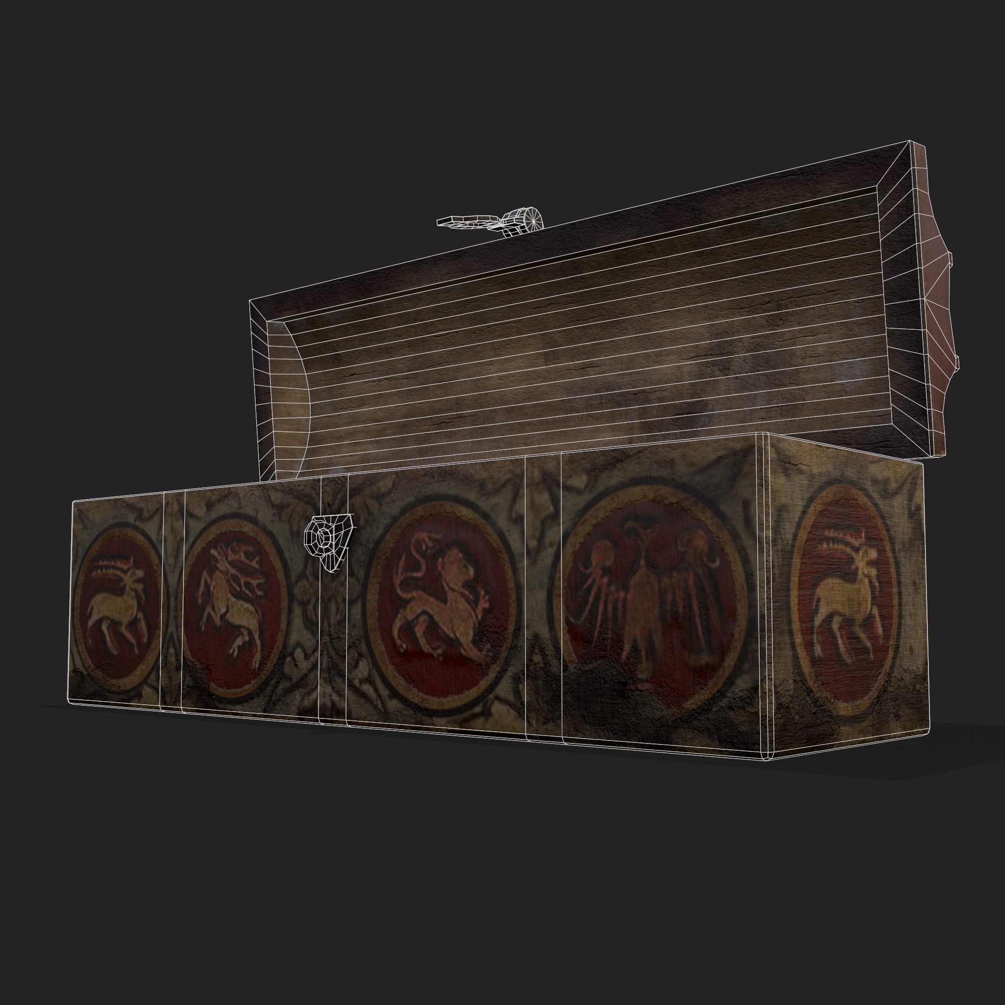 Painted Medieval Long Chest - 3D Model by Get Dead Entertainment