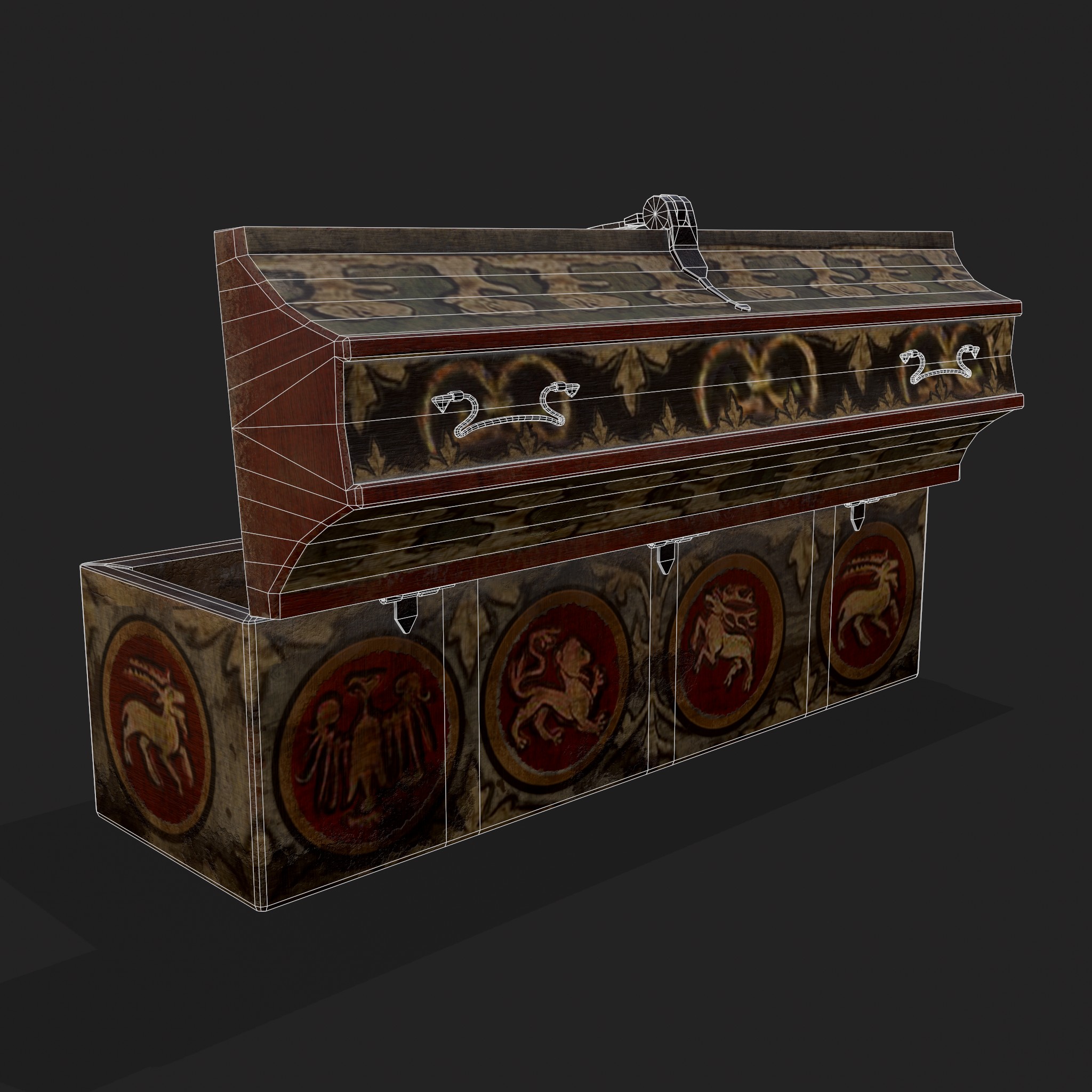 Painted Medieval Long Chest - 3D Model by Get Dead Entertainment