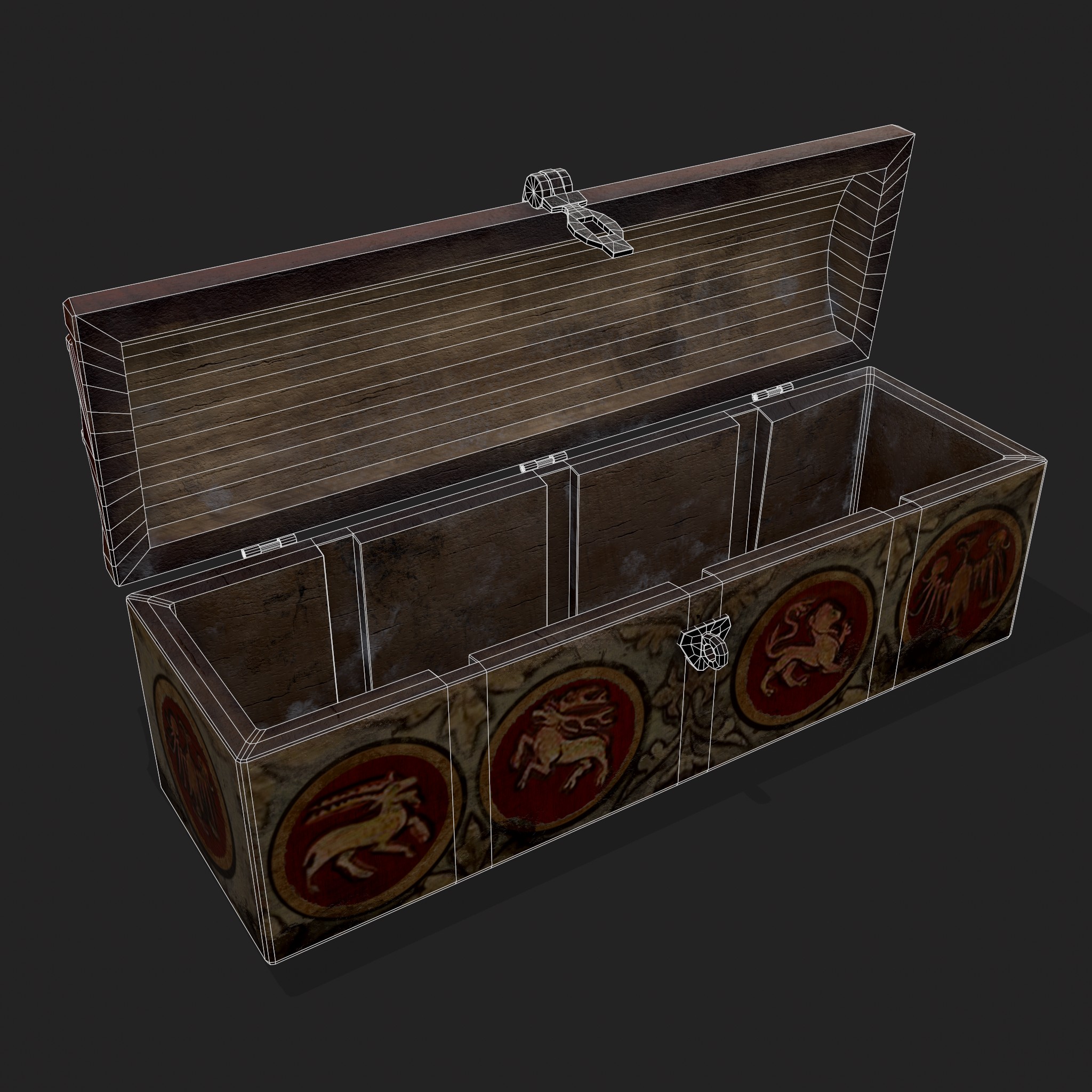 Painted Medieval Long Chest - 3D Model by Get Dead Entertainment