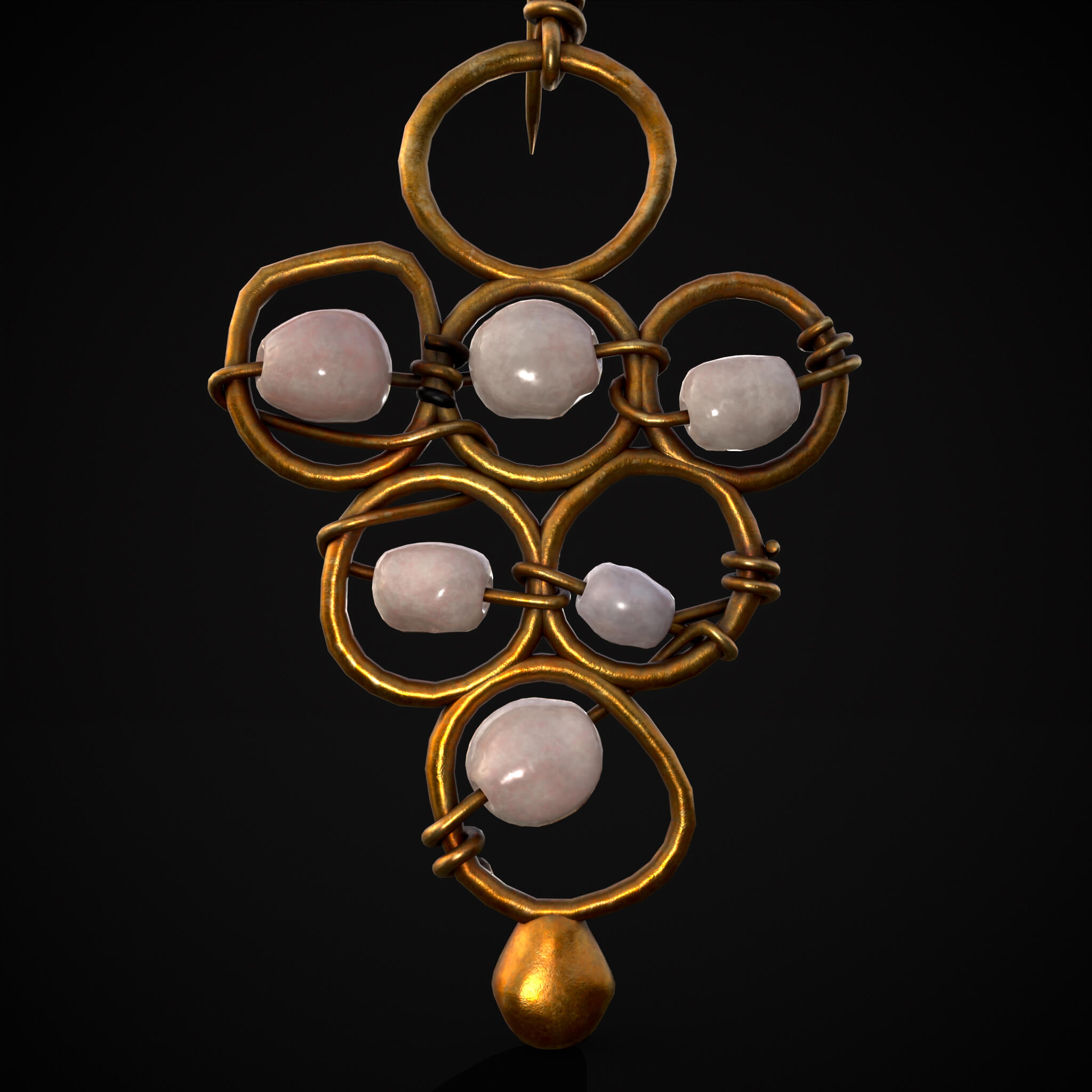 Pearl Loop Drop Earrings - 3D Model by Get Dead Entertainment