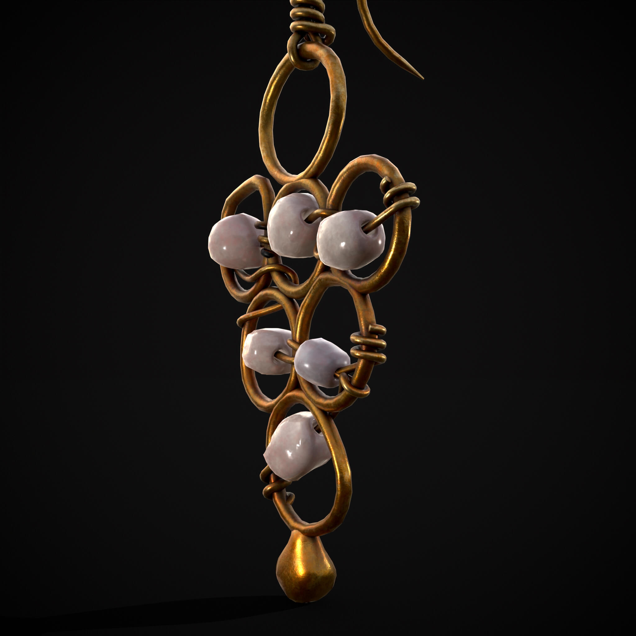 Pearl Loop Drop Earrings - 3D Model by Get Dead Entertainment