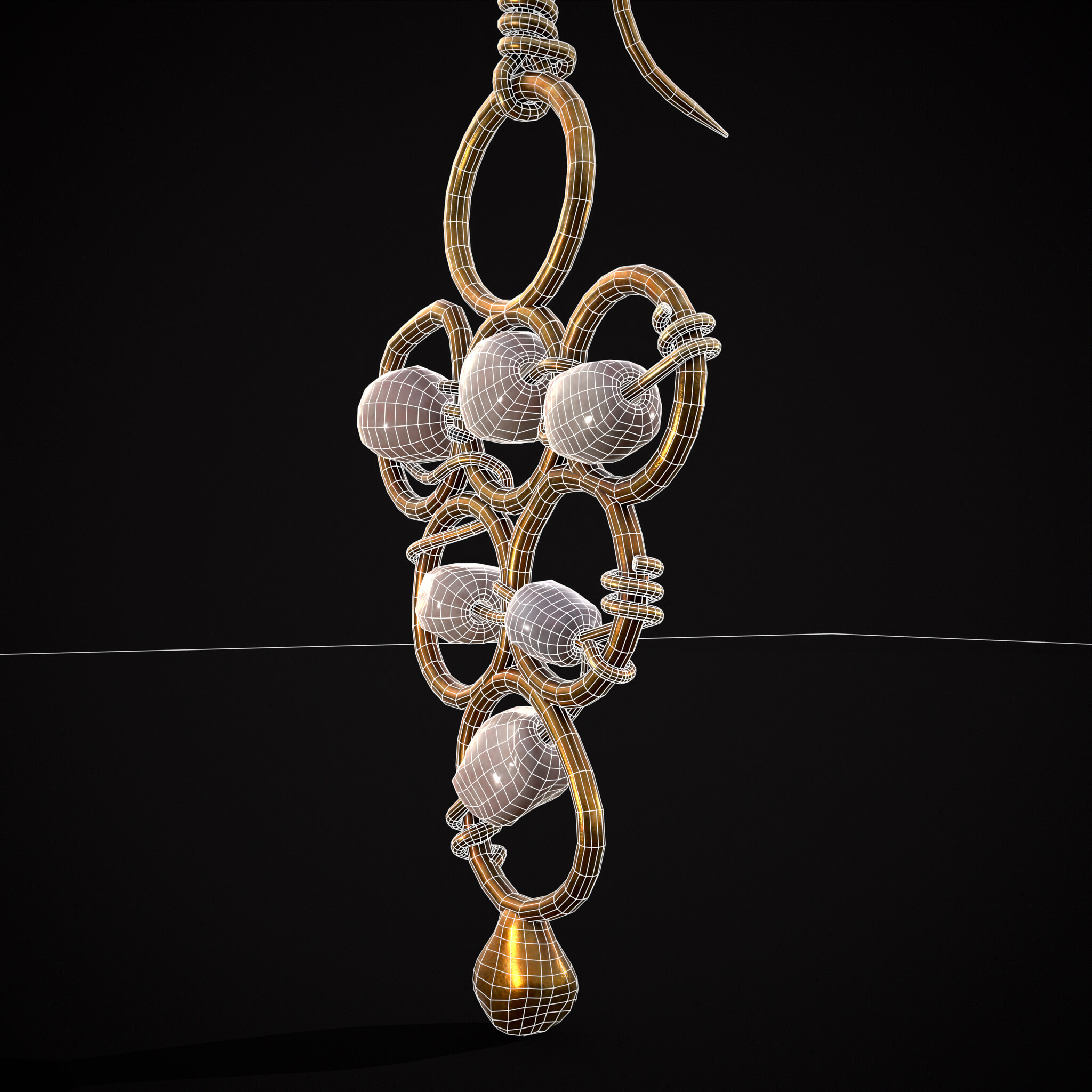 Pearl Loop Drop Earrings - 3D Model by Get Dead Entertainment
