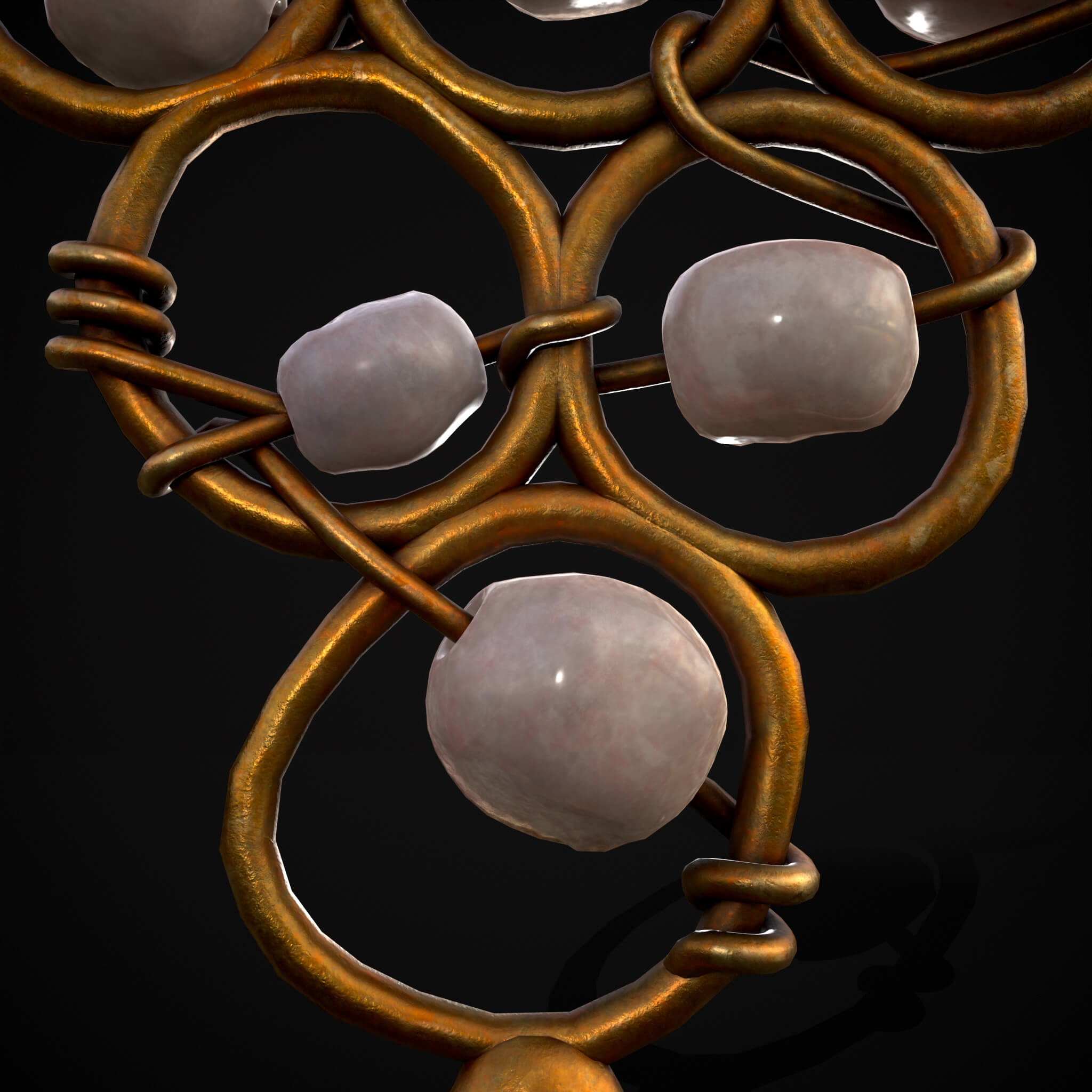 Pearl Loop Drop Earrings - 3D Model by Get Dead Entertainment