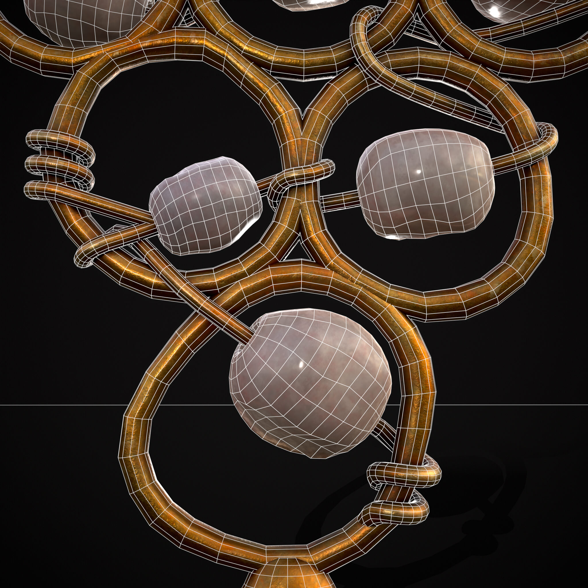 Pearl Loop Drop Earrings - 3D Model by Get Dead Entertainment