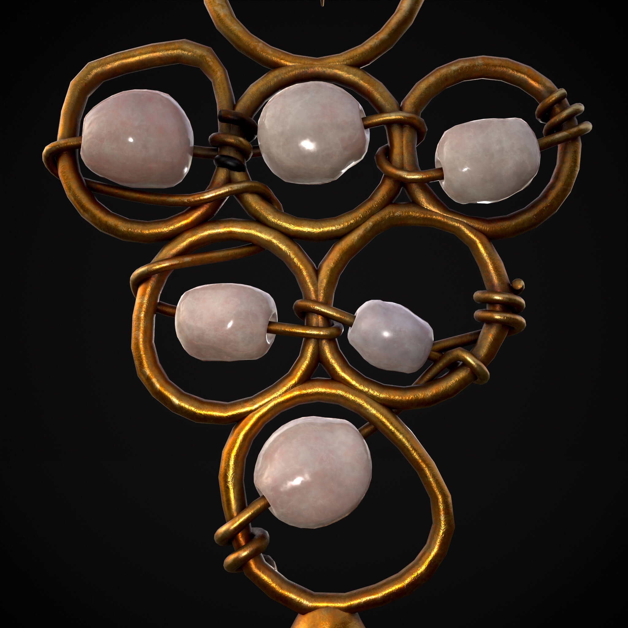 Pearl Loop Drop Earrings - 3D Model by Get Dead Entertainment