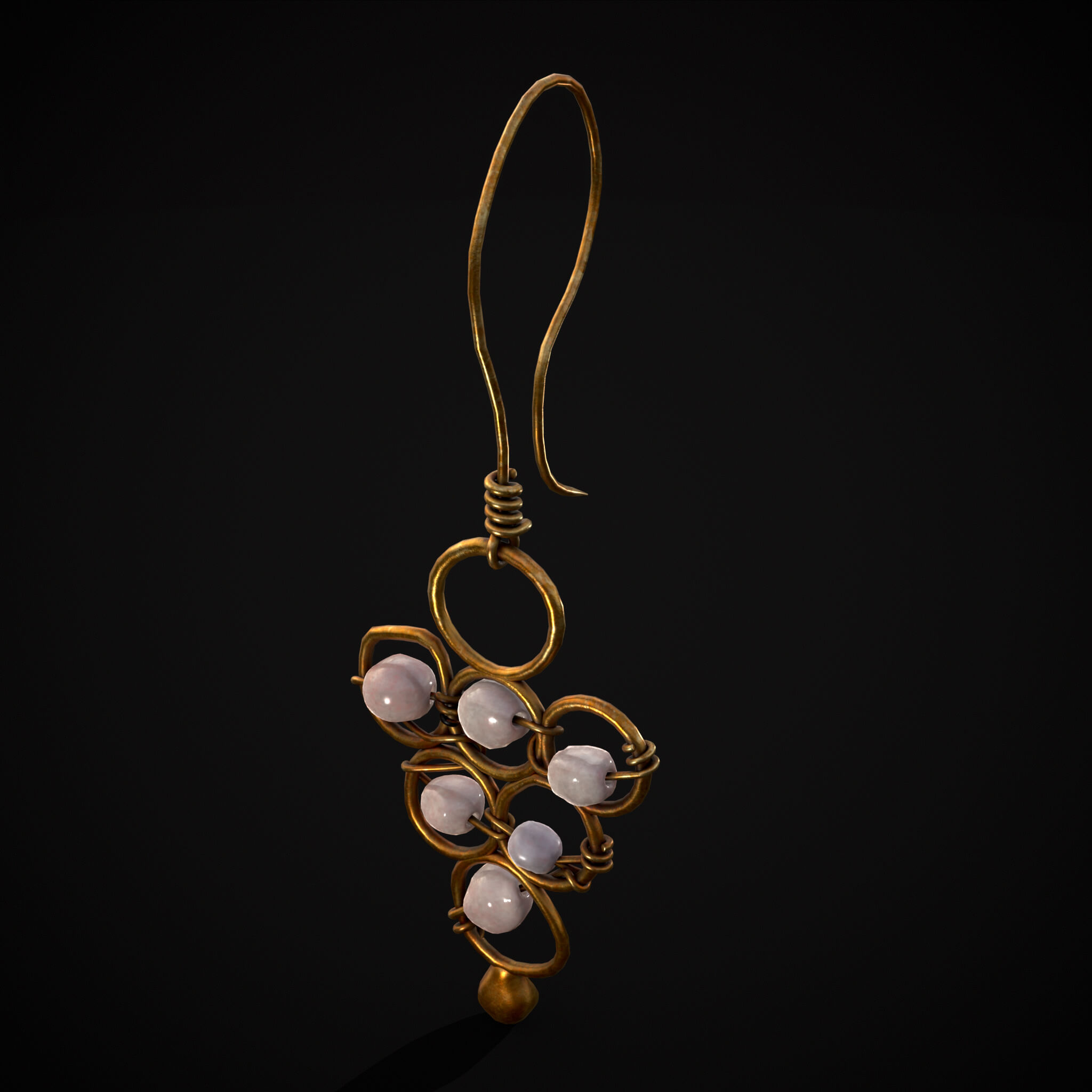 Pearl Loop Drop Earrings - 3D Model by Get Dead Entertainment