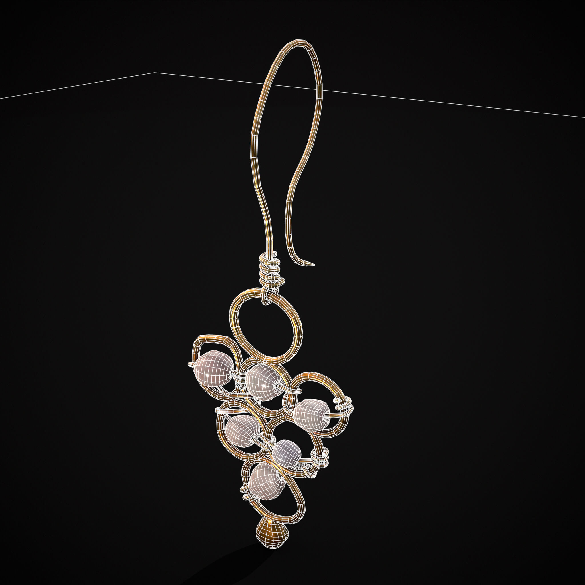 Pearl Loop Drop Earrings - 3D Model by Get Dead Entertainment