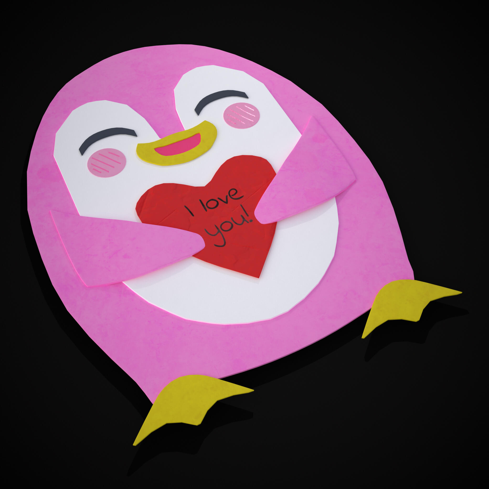 Penguin Heart Card - 3D Model by Get Dead Entertainment