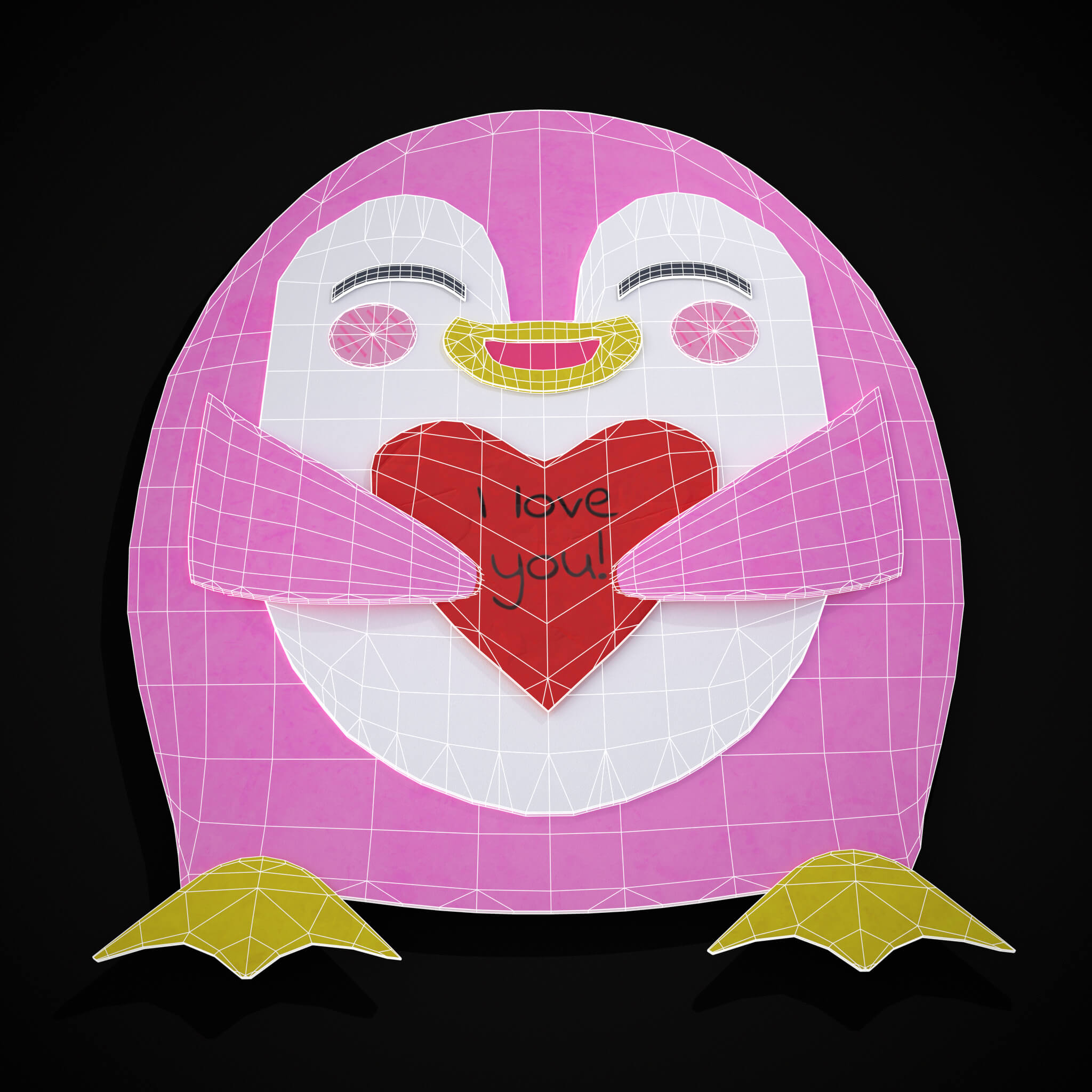 Penguin Heart Card - 3D Model by Get Dead Entertainment