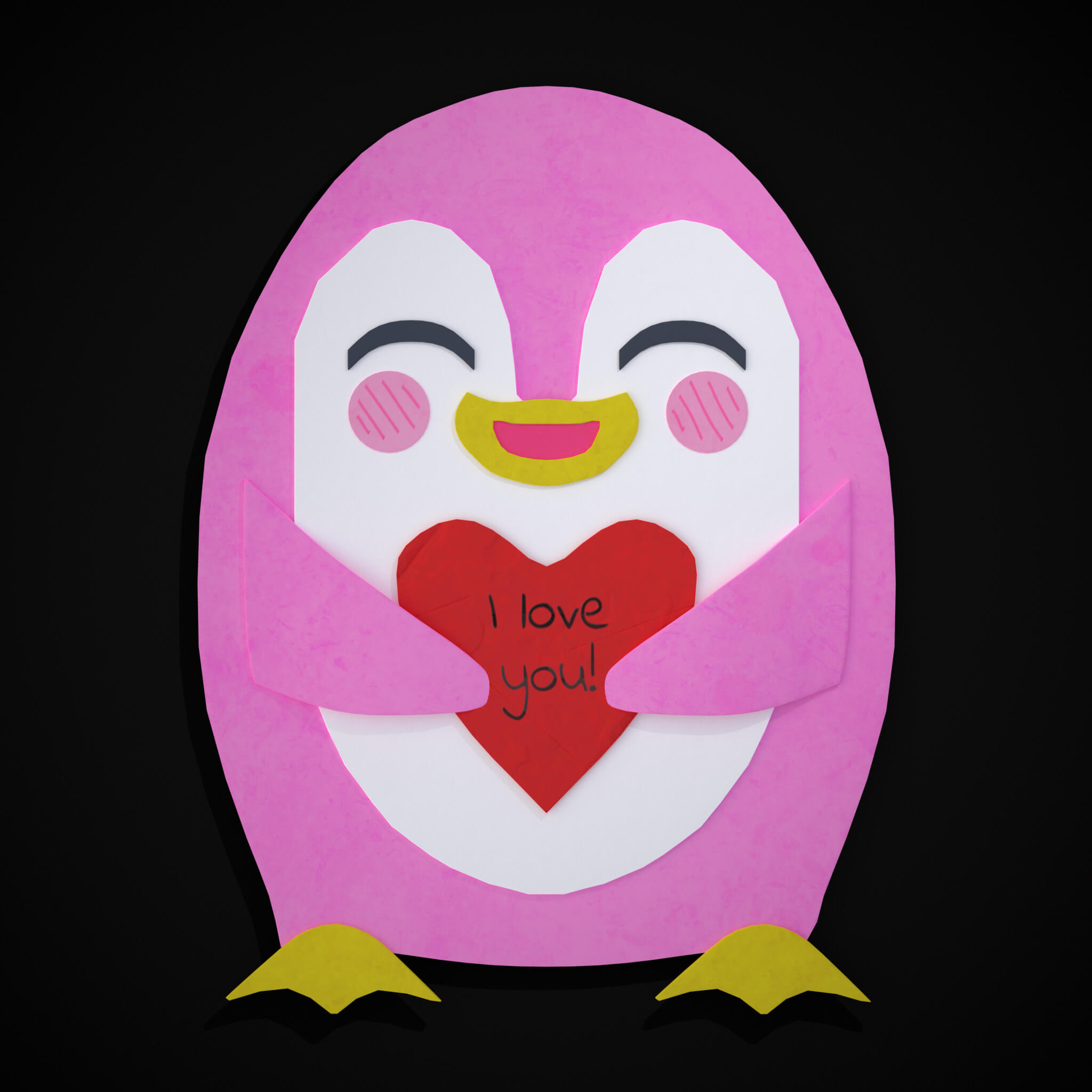 Penguin Heart Card - 3D Model by Get Dead Entertainment