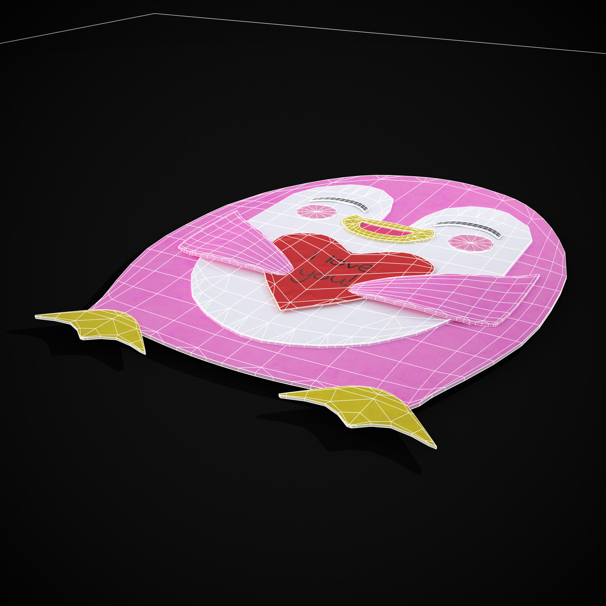 Penguin Heart Card - 3D Model by Get Dead Entertainment