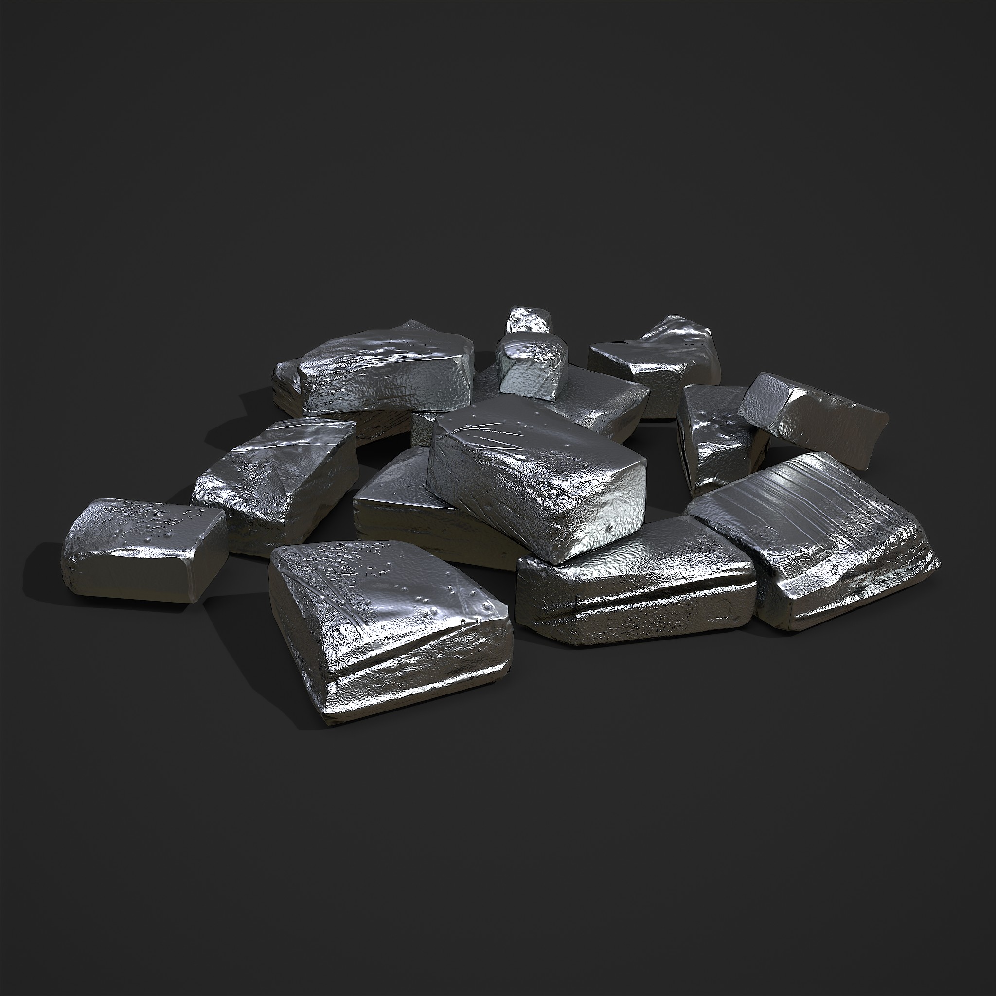 Pewter Chunks - 3D Model by Get Dead Entertainment