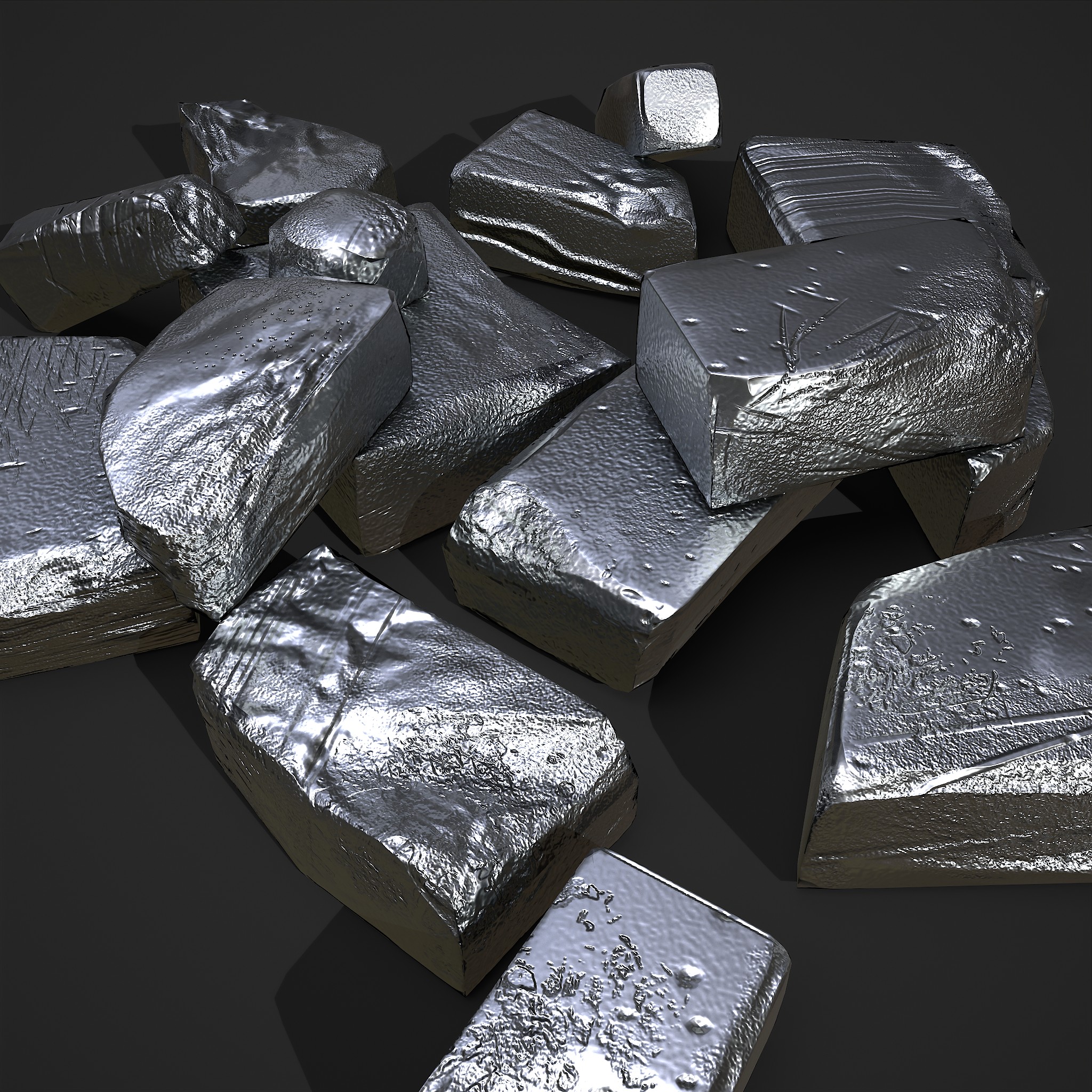 Pewter Chunks - 3D Model by Get Dead Entertainment