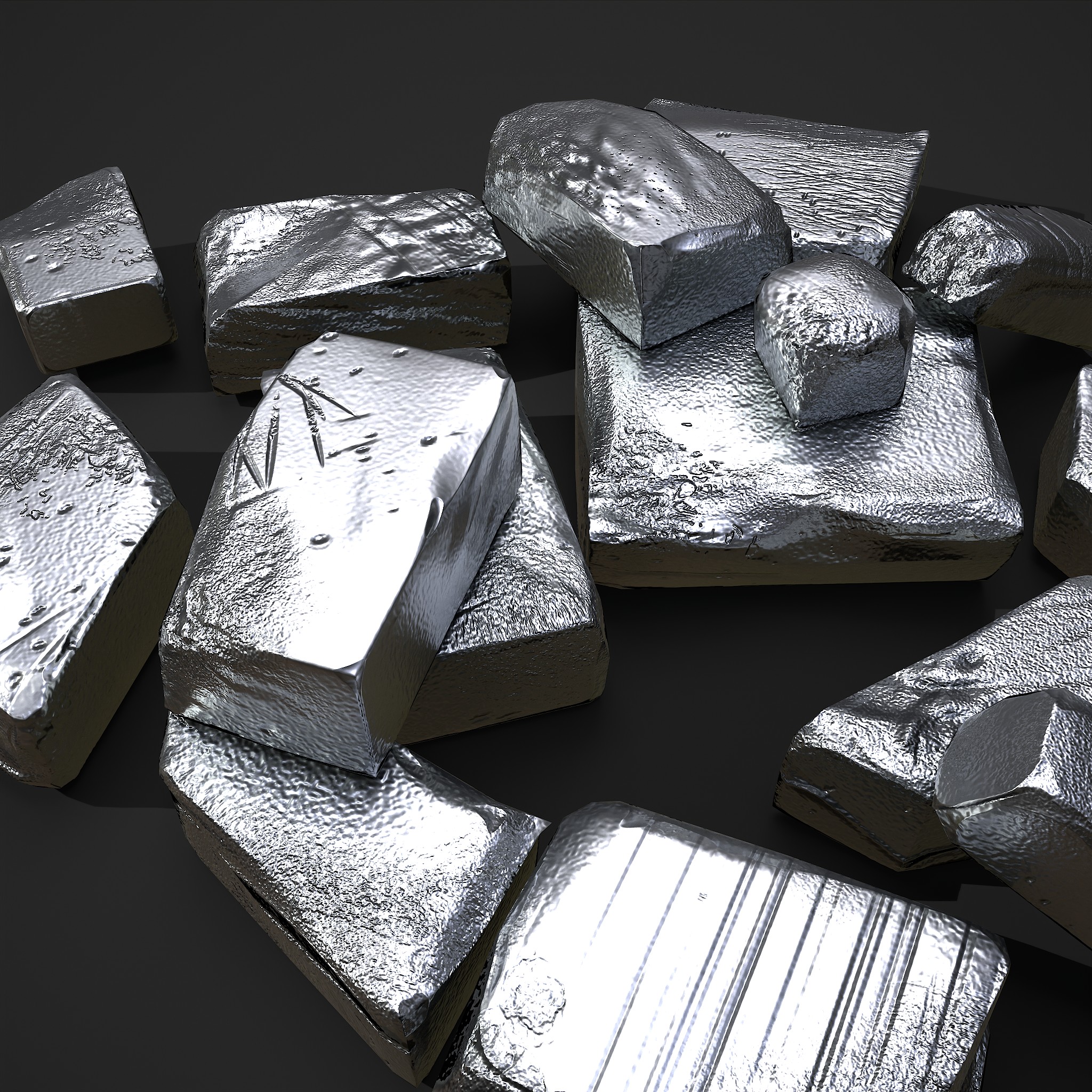 Pewter Chunks - 3D Model by Get Dead Entertainment