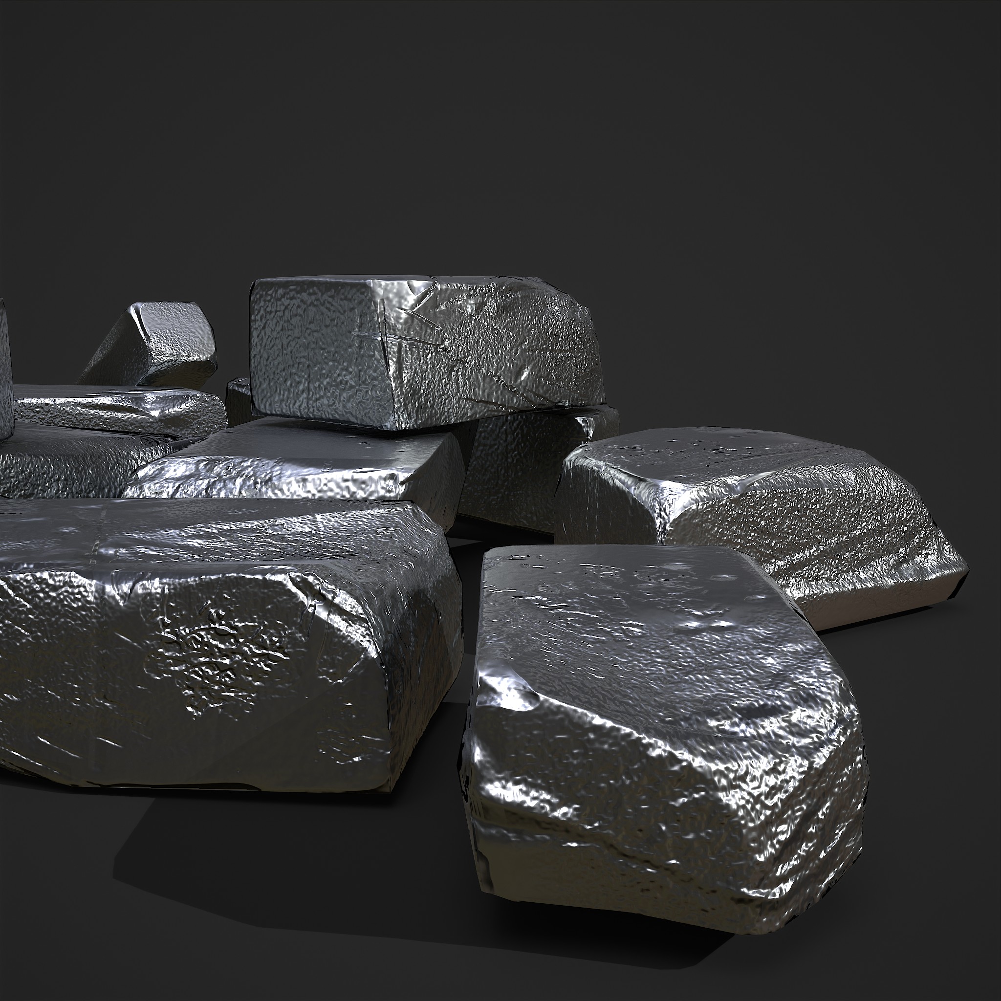 Pewter Chunks - 3D Model by Get Dead Entertainment