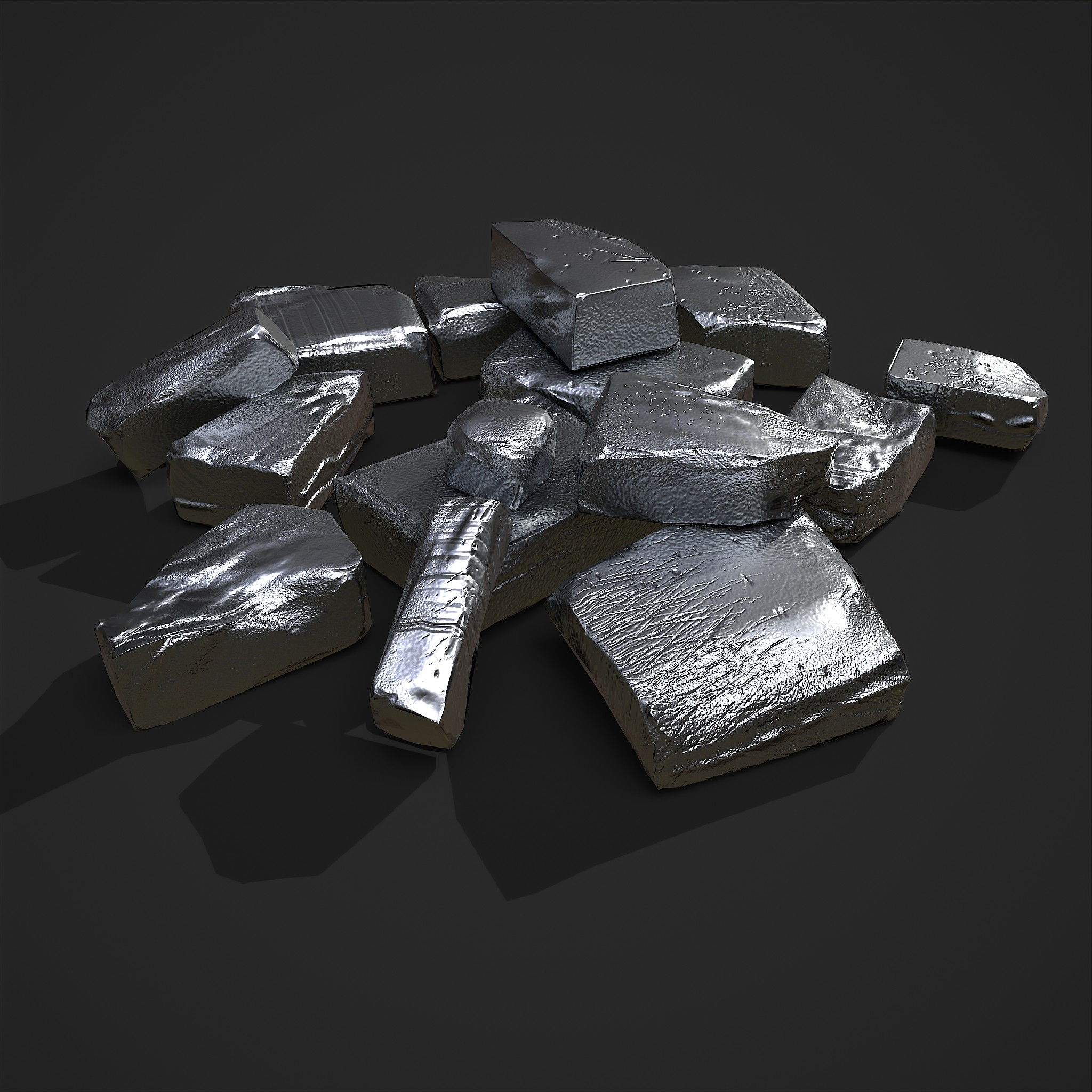 Pewter Chunks - 3D Model by Get Dead Entertainment