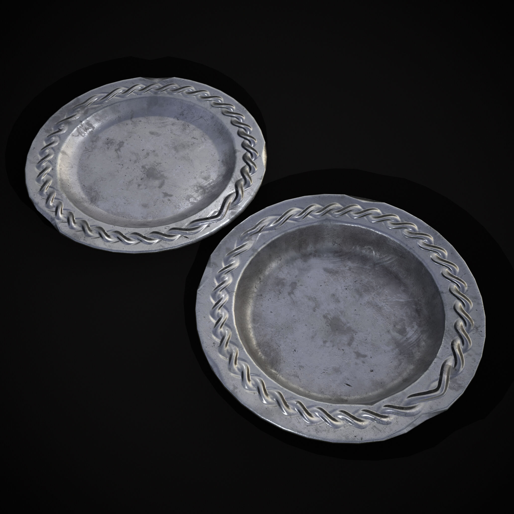 Pewter Ornamented Plates - 3D Model by Get Dead Entertainment