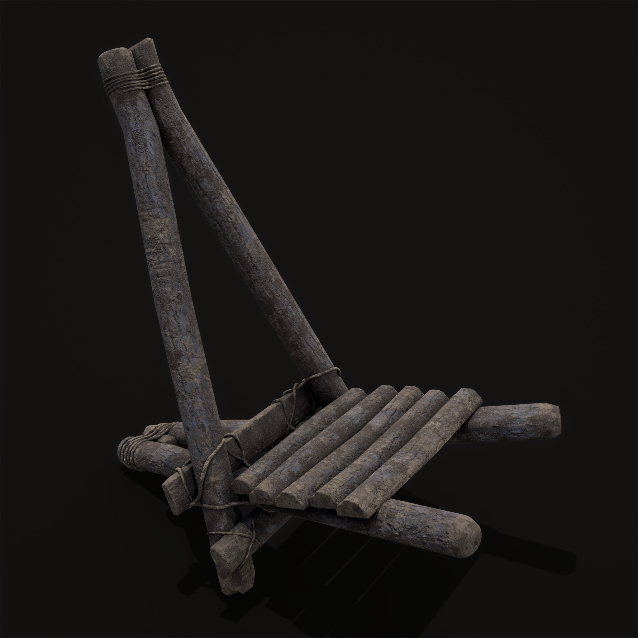 Primitive Lean Too Log Chair - 3D Model by Get Dead Entertainment