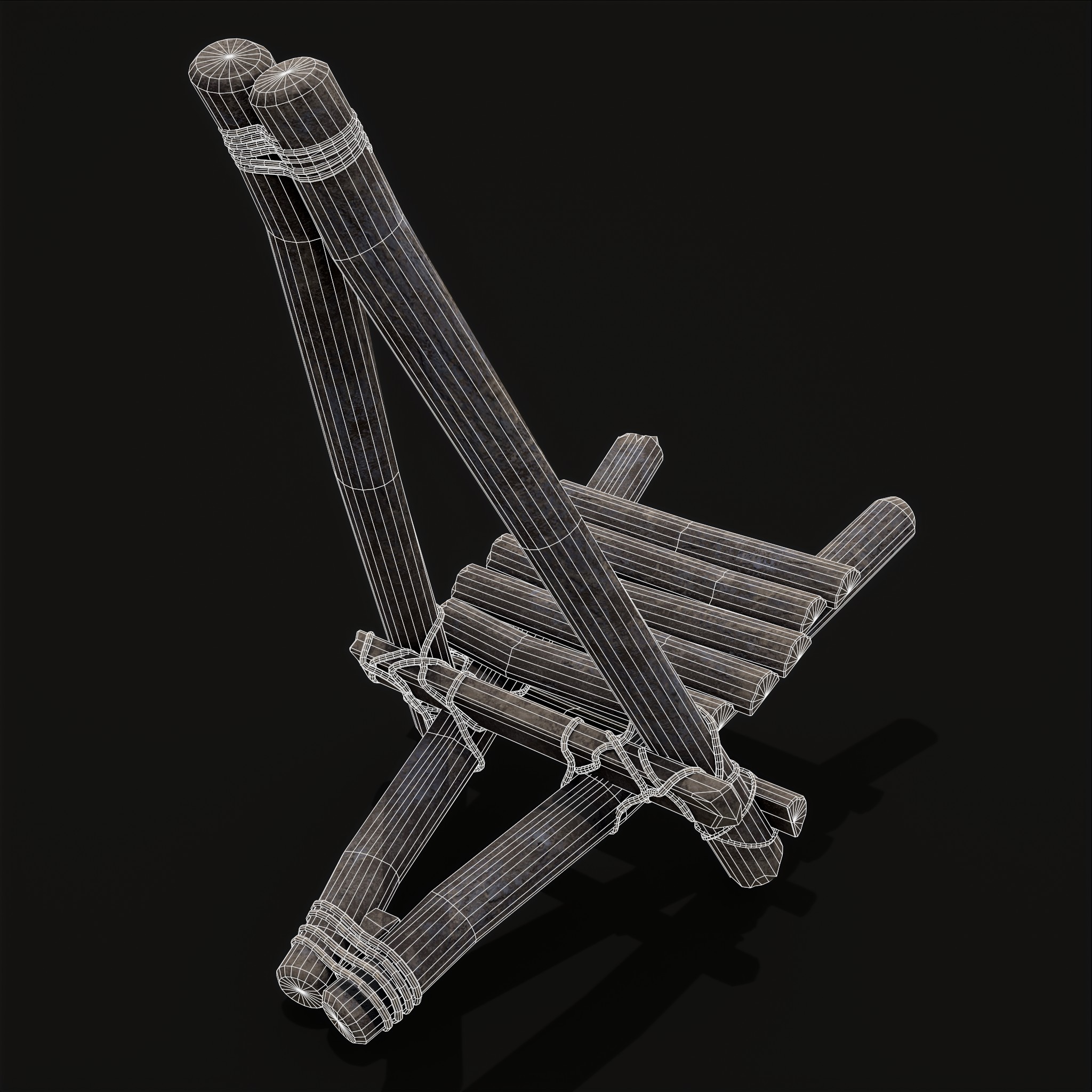 Primitive Lean Too Log Chair - 3D Model by Get Dead Entertainment