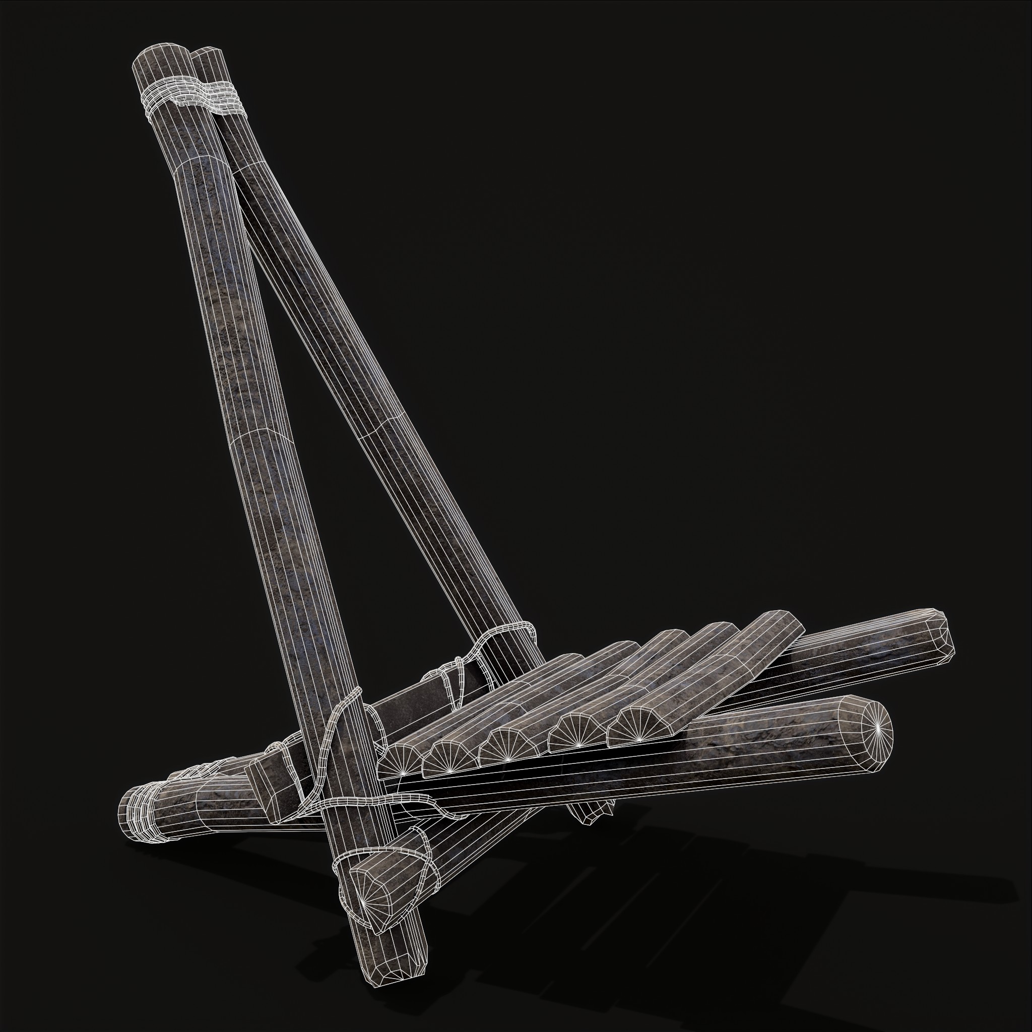 Primitive Lean Too Log Chair - 3D Model by Get Dead Entertainment