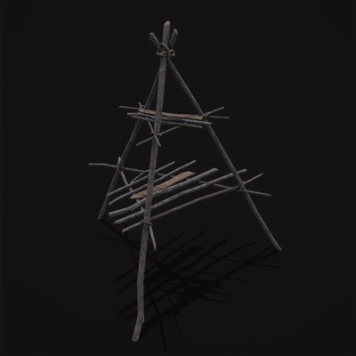 Primitive Tripod Cooking Rack - 3D Model by Get Dead Entertainment