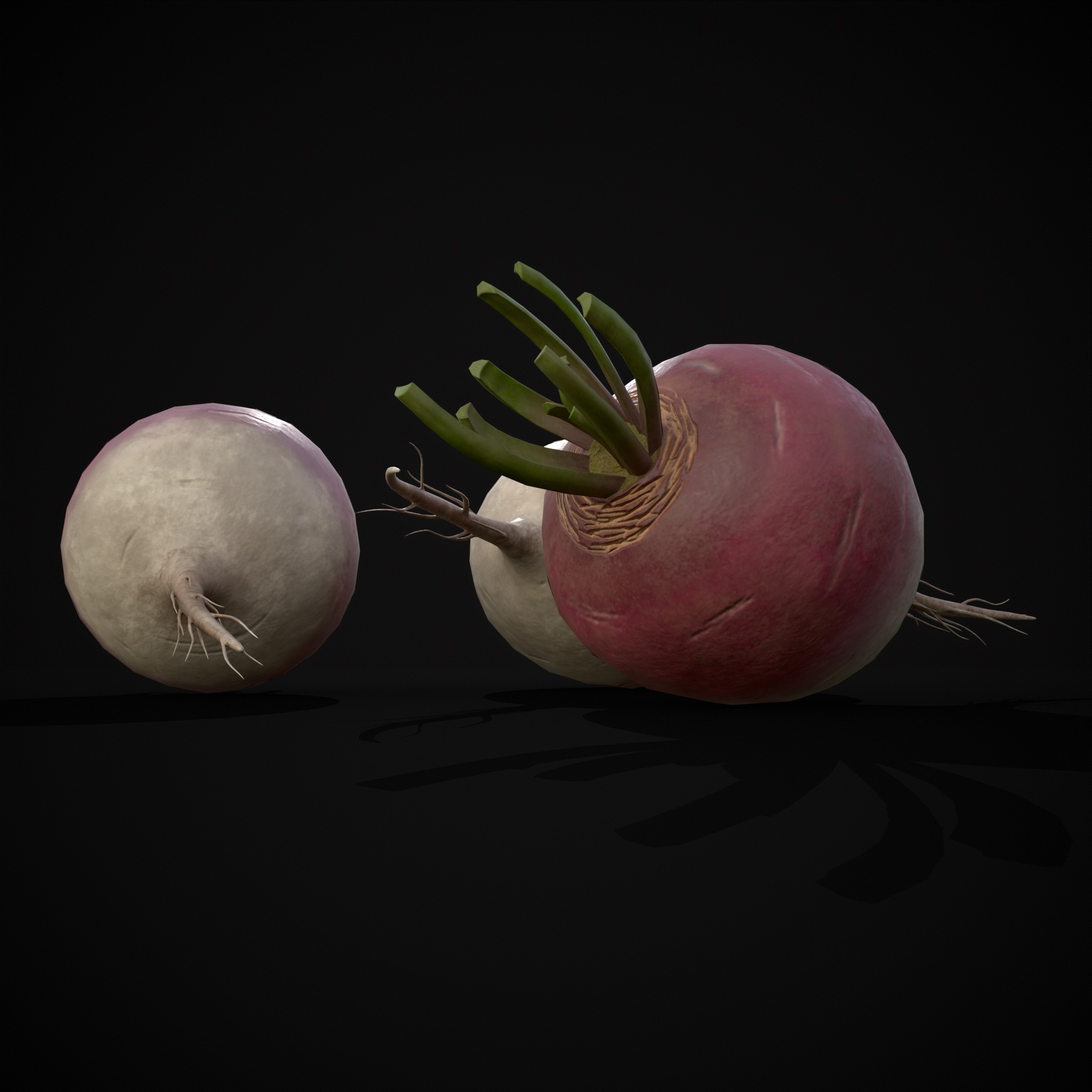 Purple Top White Globe Turnips - 3D Model by Get Dead Entertainment