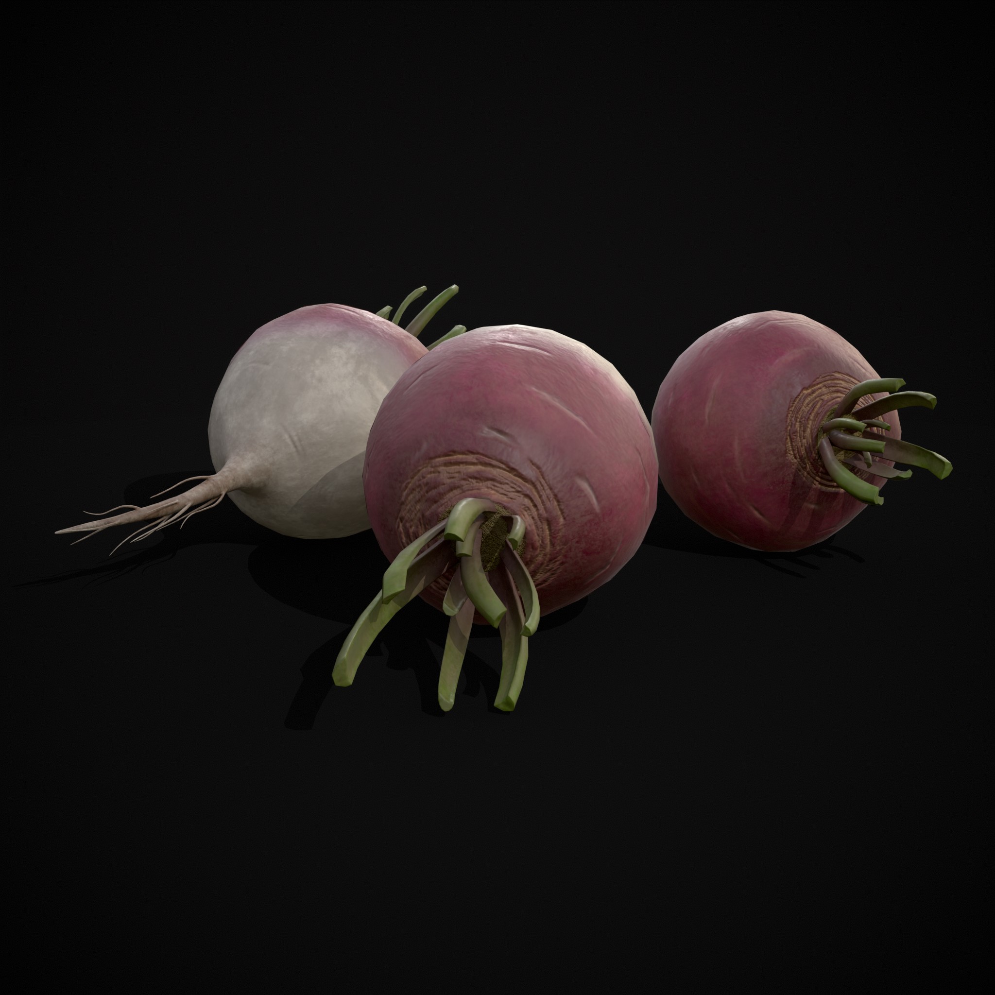 Purple Top White Globe Turnips - 3D Model by Get Dead Entertainment