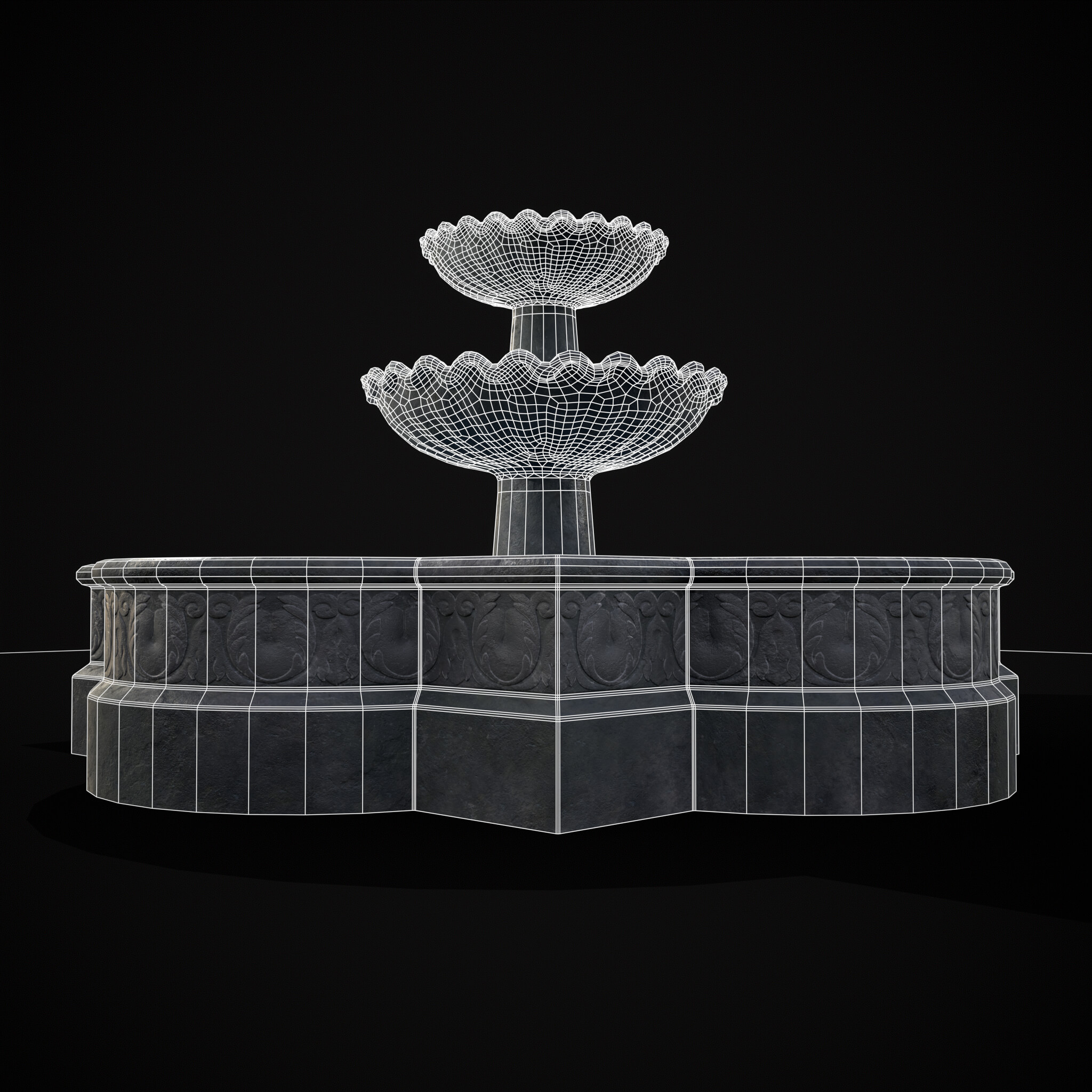 Quatrefoil Multi Level Fountain - 3D Model by Get Dead Entertainment
