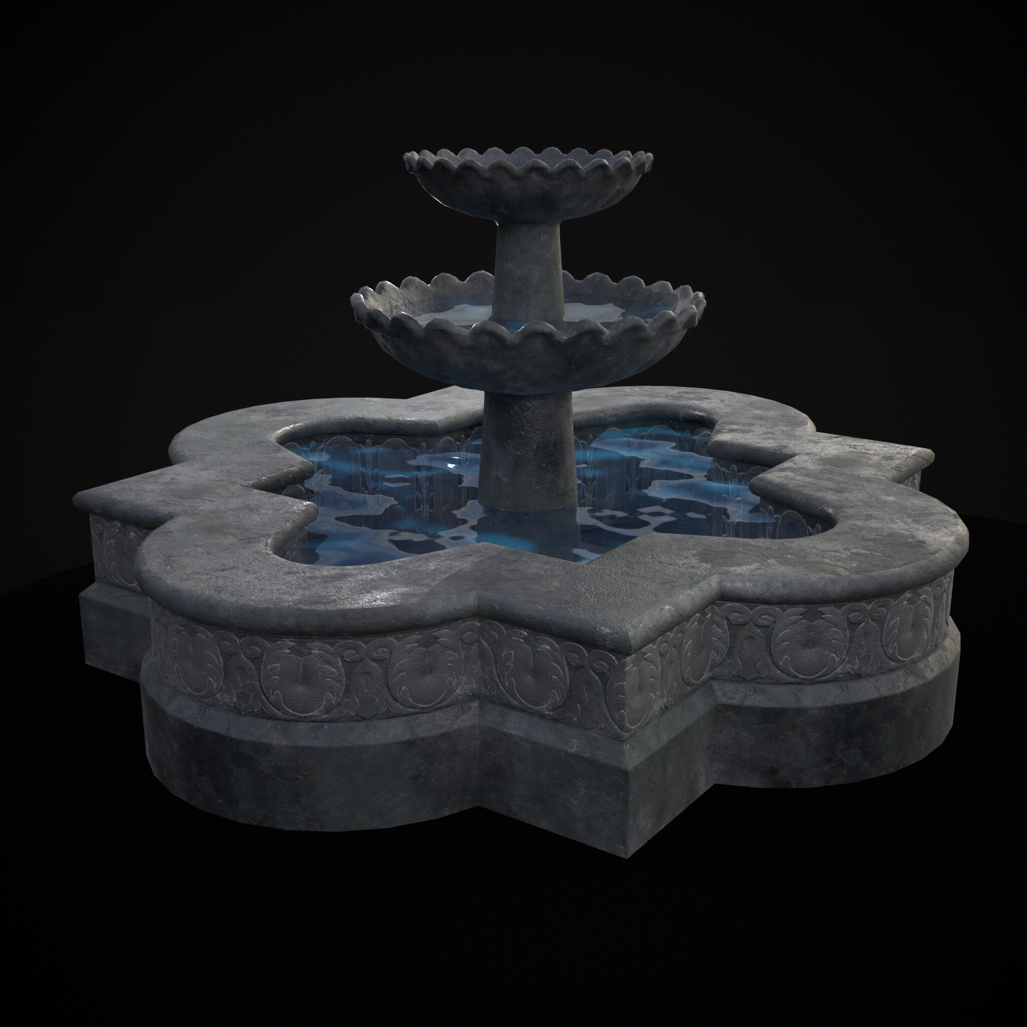 Quatrefoil Multi Level Fountain - 3D Model by Get Dead Entertainment