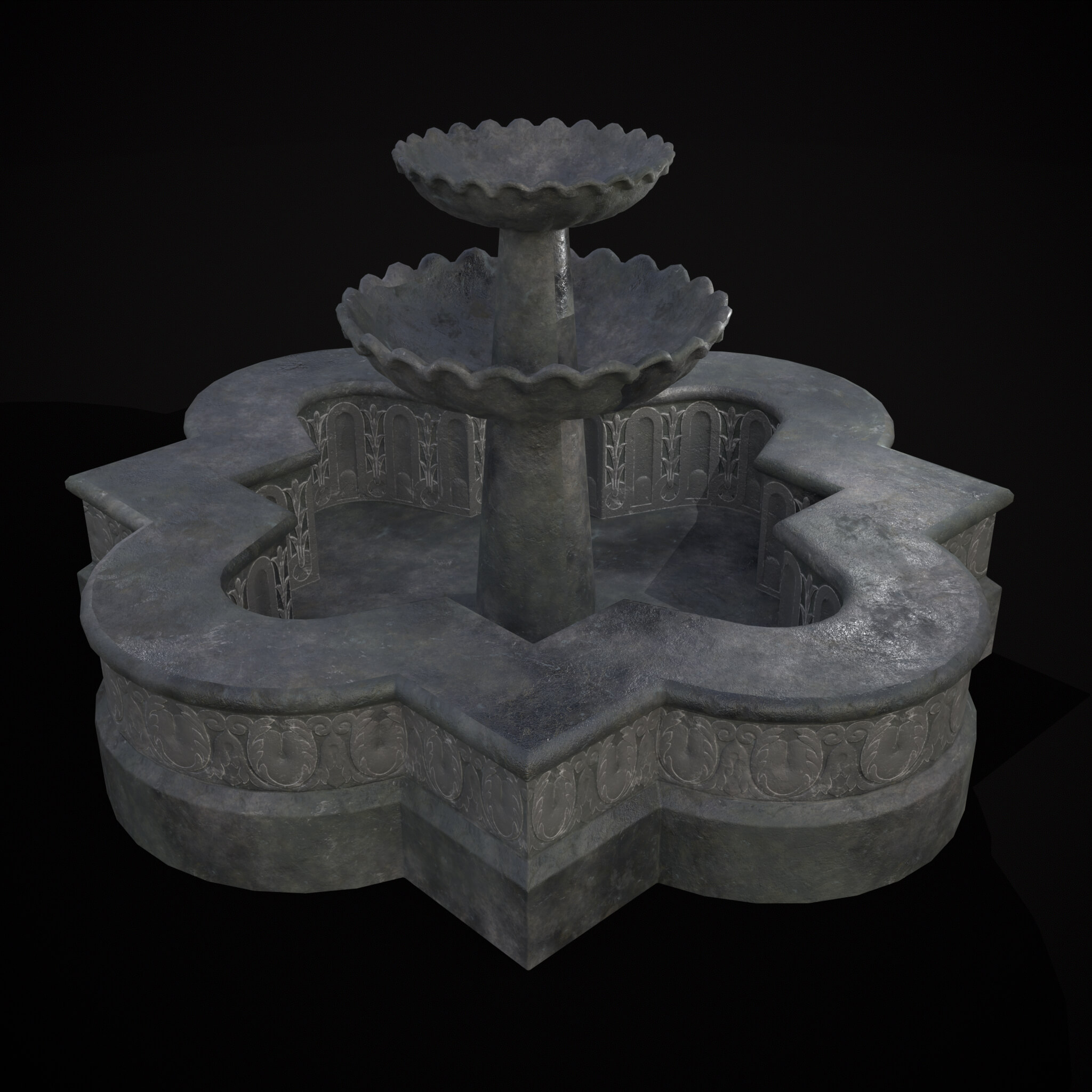 Quatrefoil Multi Level Fountain - 3D Model by Get Dead Entertainment