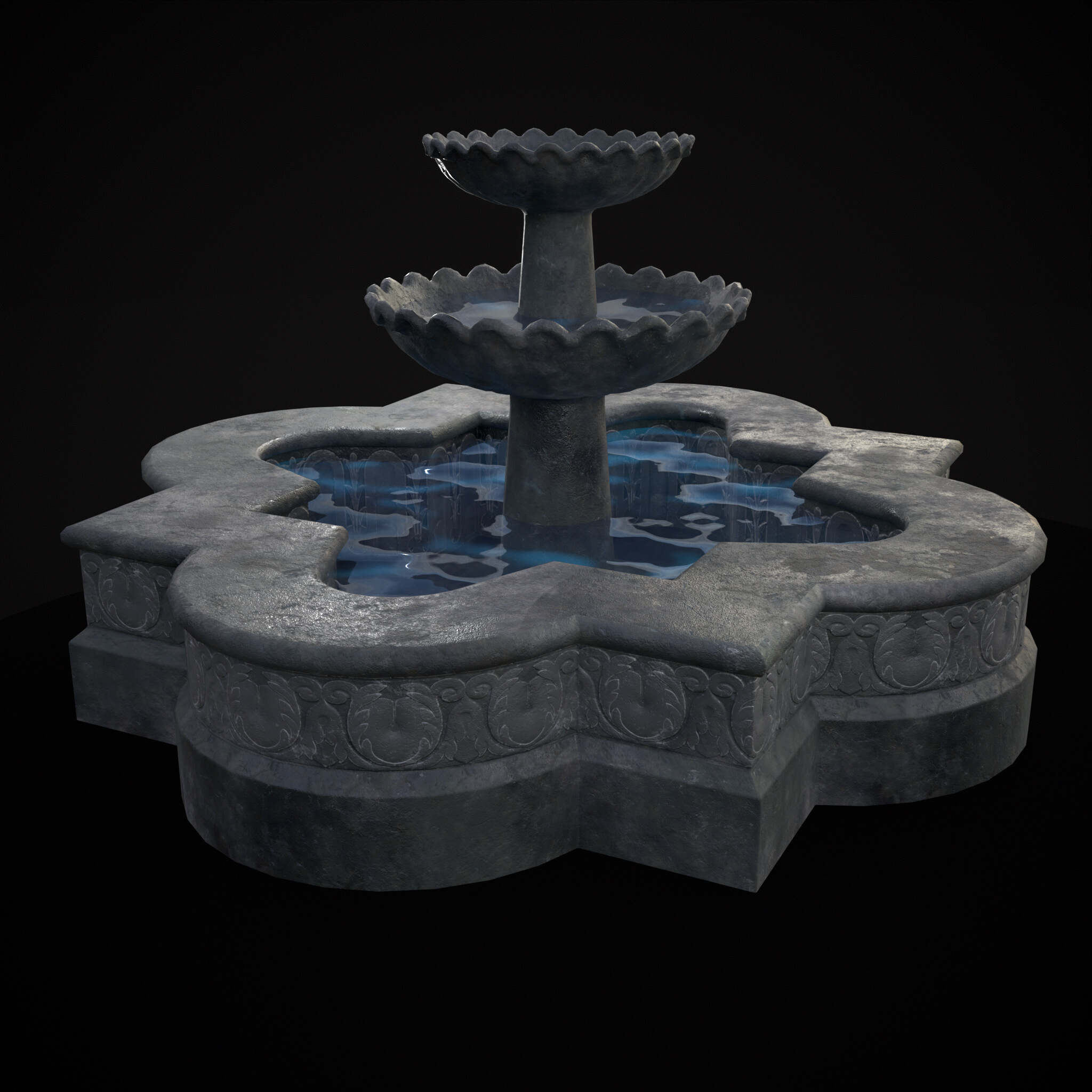 Quatrefoil Multi Level Fountain - 3D Model by Get Dead Entertainment