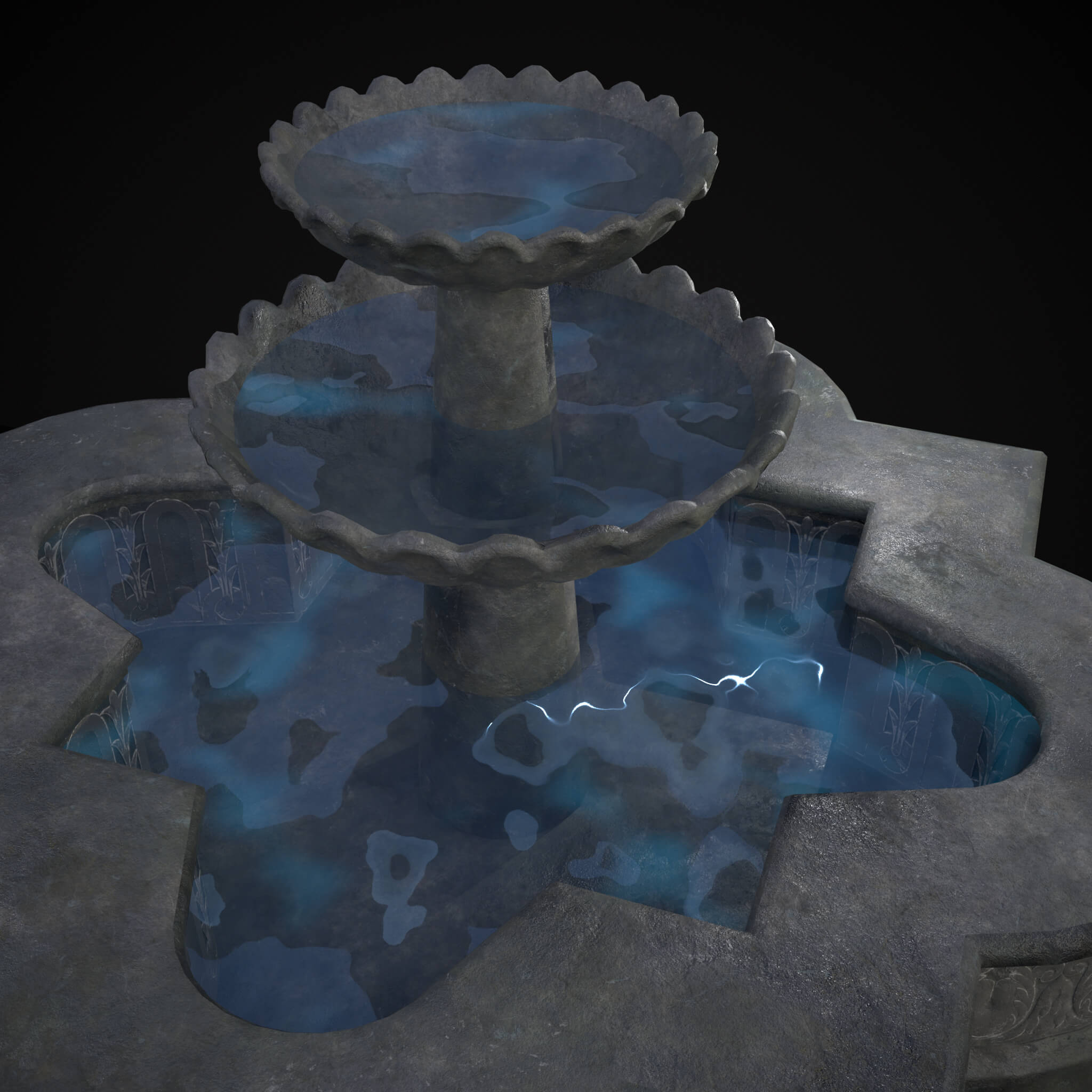 Quatrefoil Multi Level Fountain - 3D Model by Get Dead Entertainment