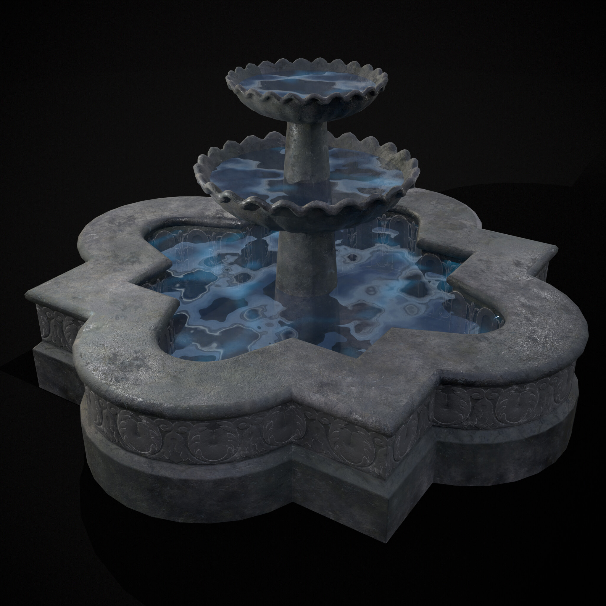 Quatrefoil Multi Level Fountain - 3D Model by Get Dead Entertainment