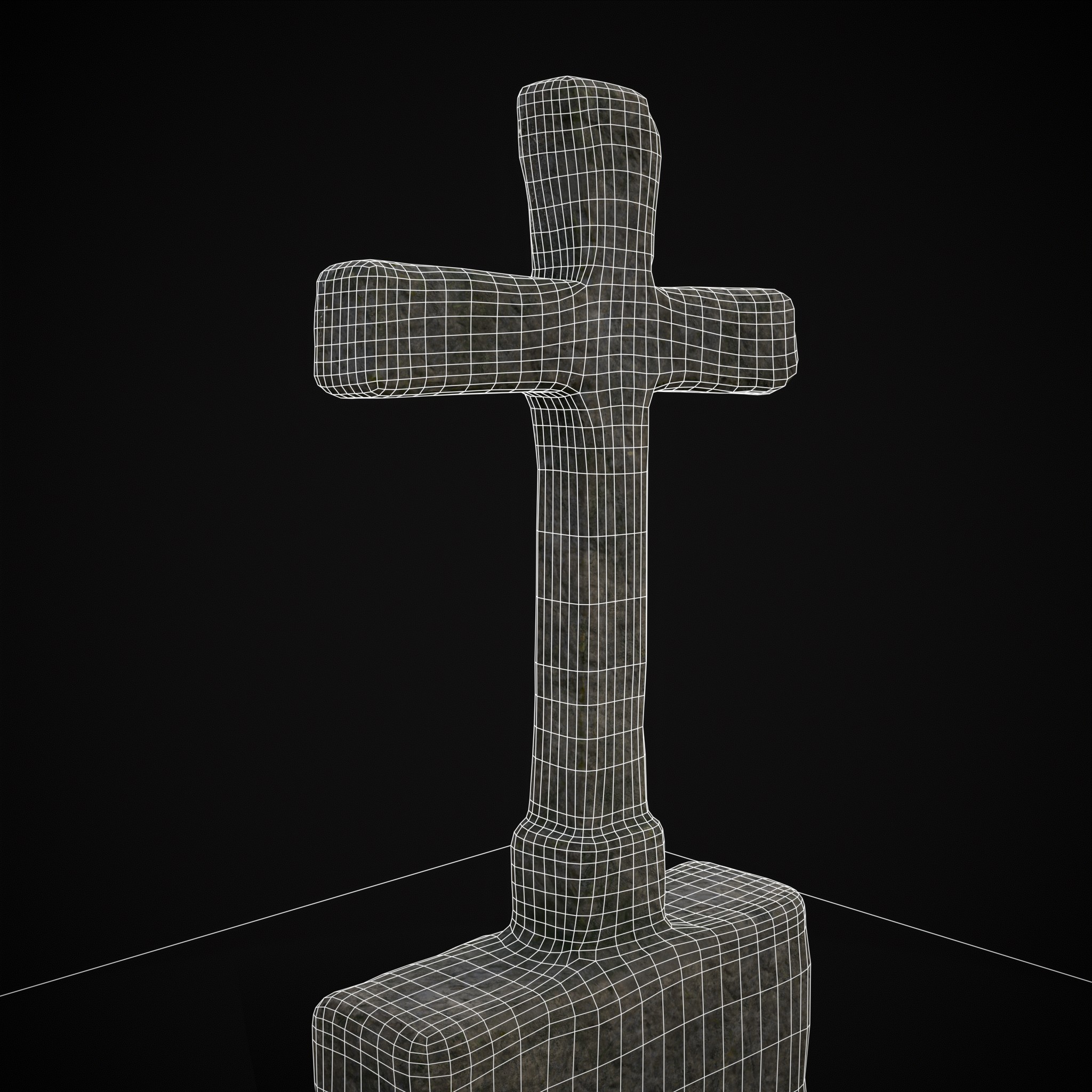 Raised Cross Head Stone - 3D Model by Get Dead Entertainment