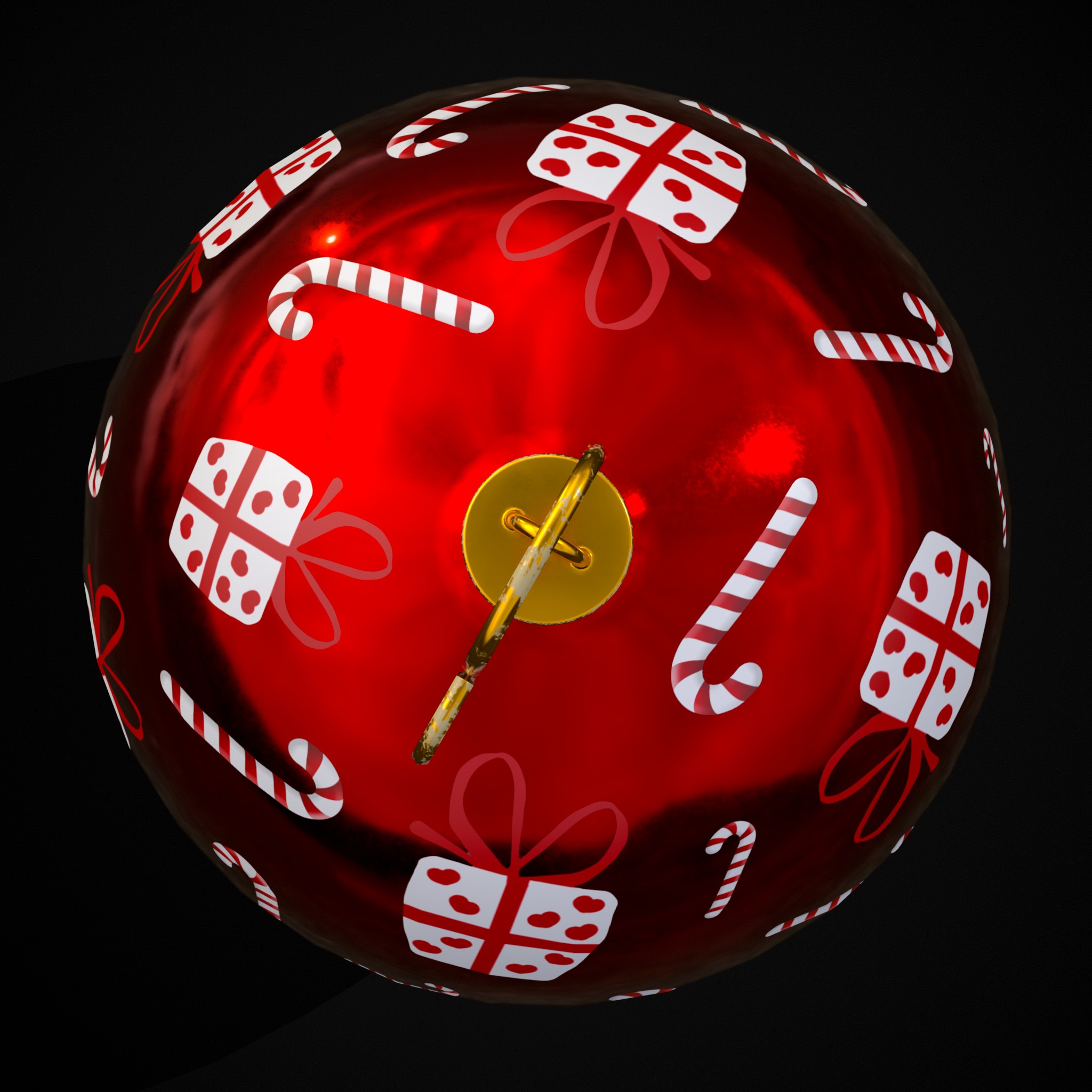 Red and White Decorated Christmas Bulb - 3D Model by Get Dead Entertainment