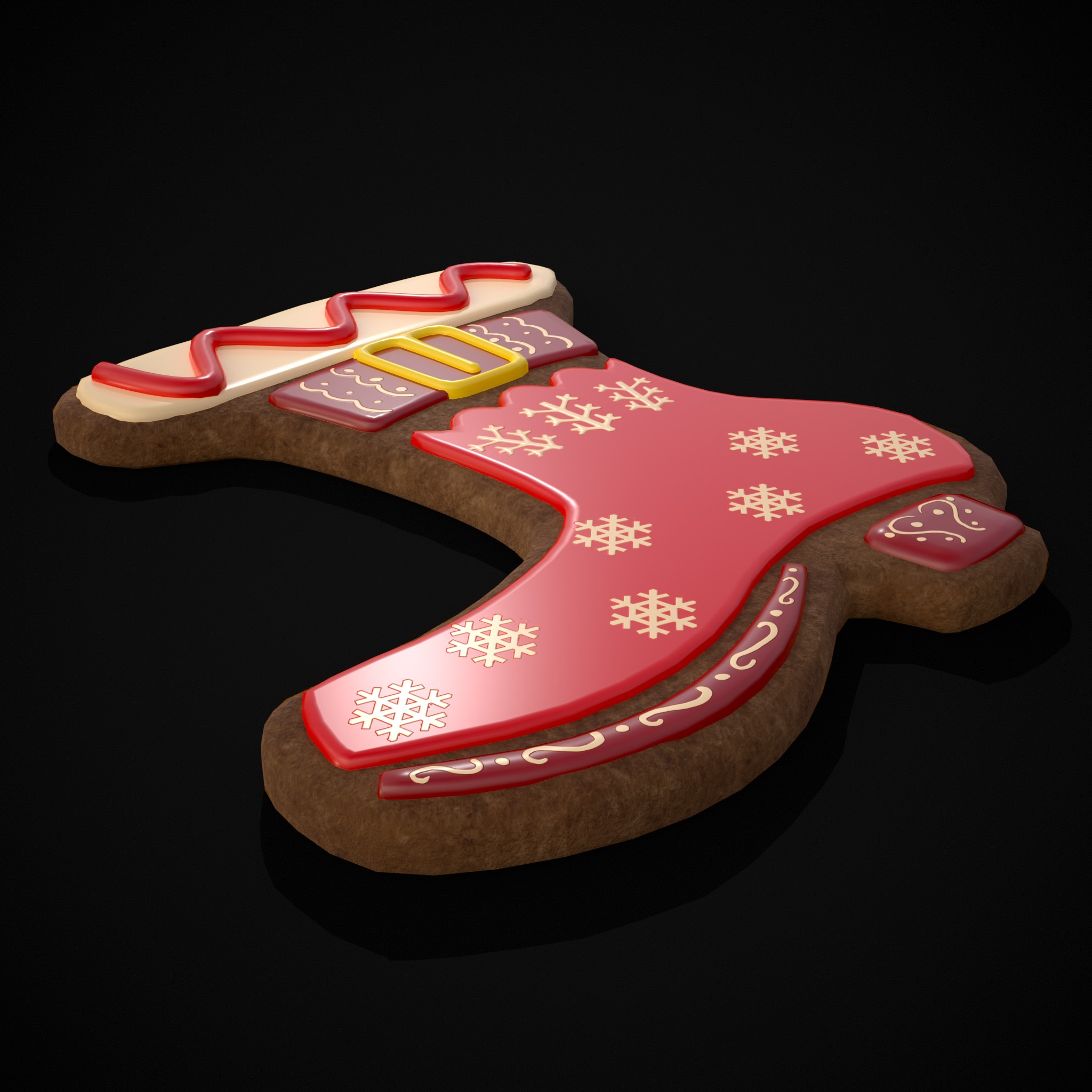 Red and White Decorated Gingerbread Boot - 3D Model by Get Dead ...