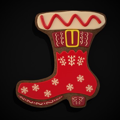Red and White Decorated Gingerbread Boot - 3D Model by Get Dead ...
