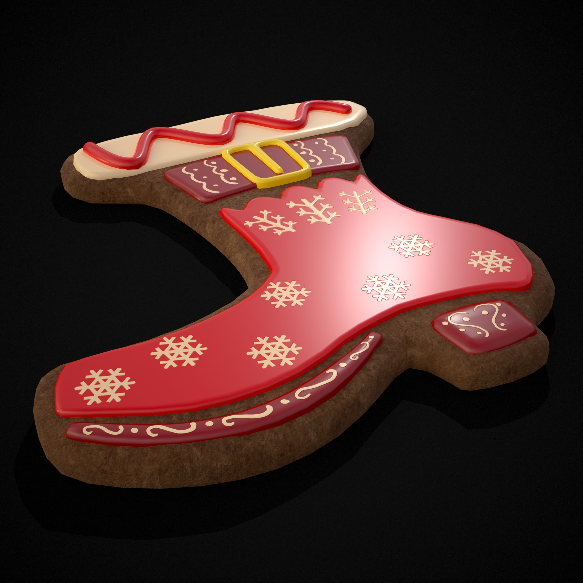 Red and White Decorated Gingerbread Boot - 3D Model by Get Dead ...