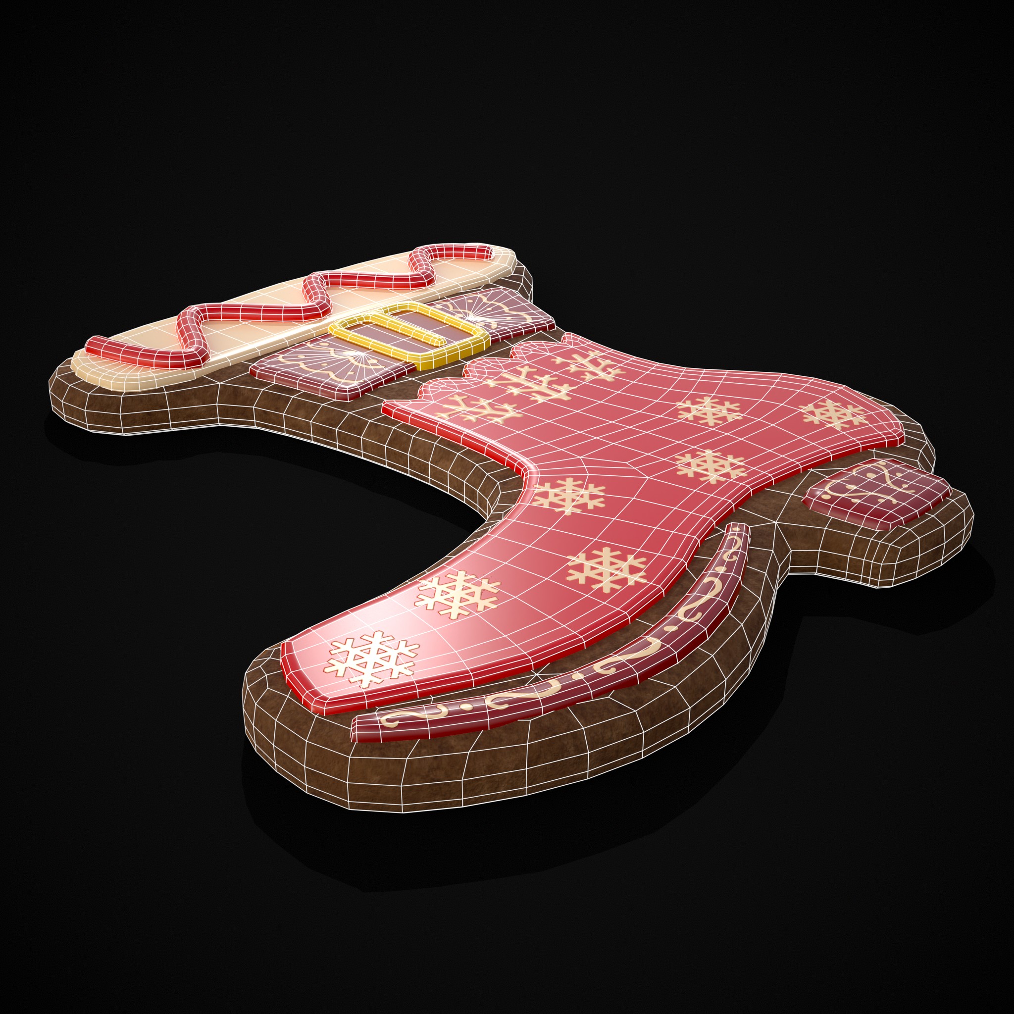 Red and White Decorated Gingerbread Boot - 3D Model by Get Dead ...