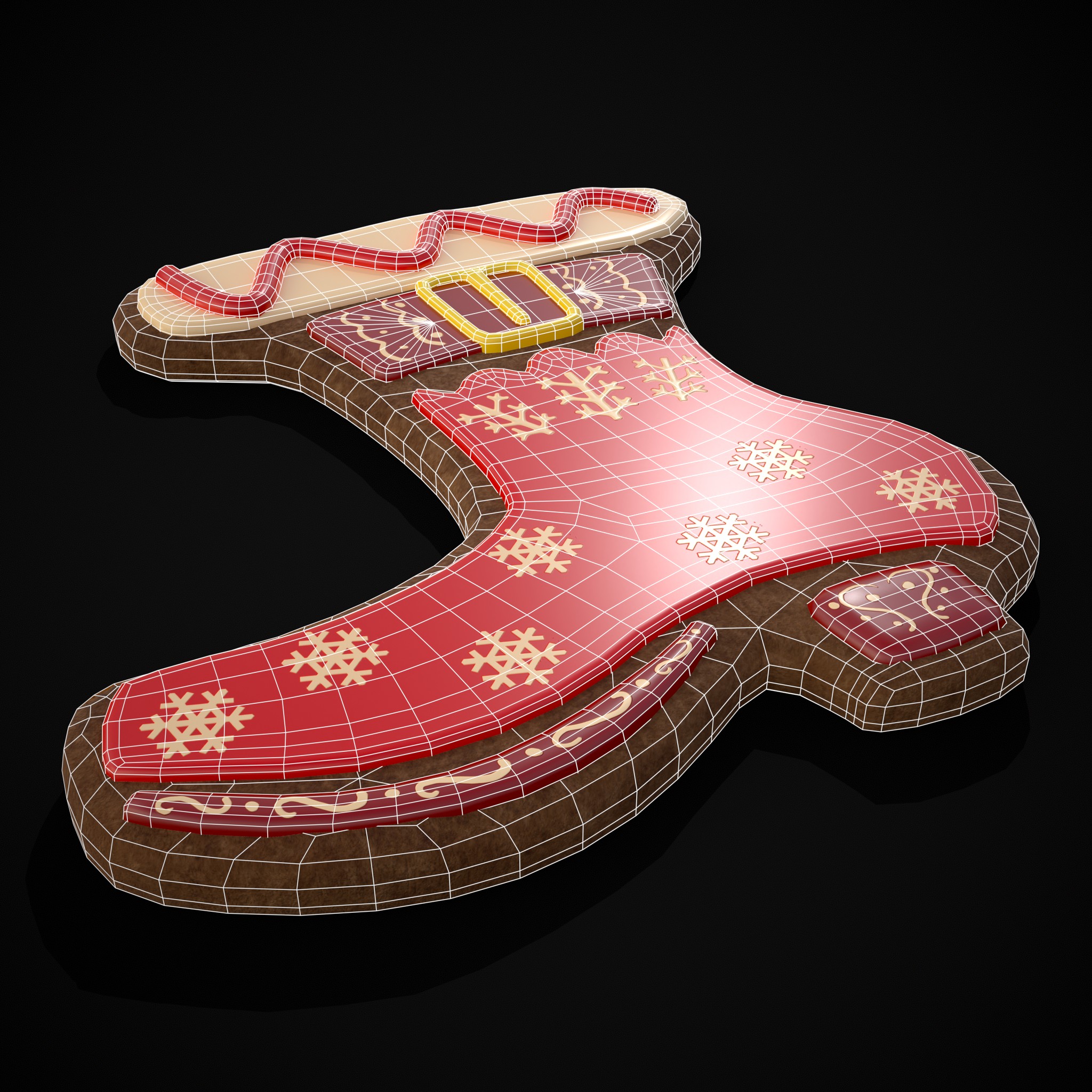 Red and White Decorated Gingerbread Boot - 3D Model by Get Dead ...