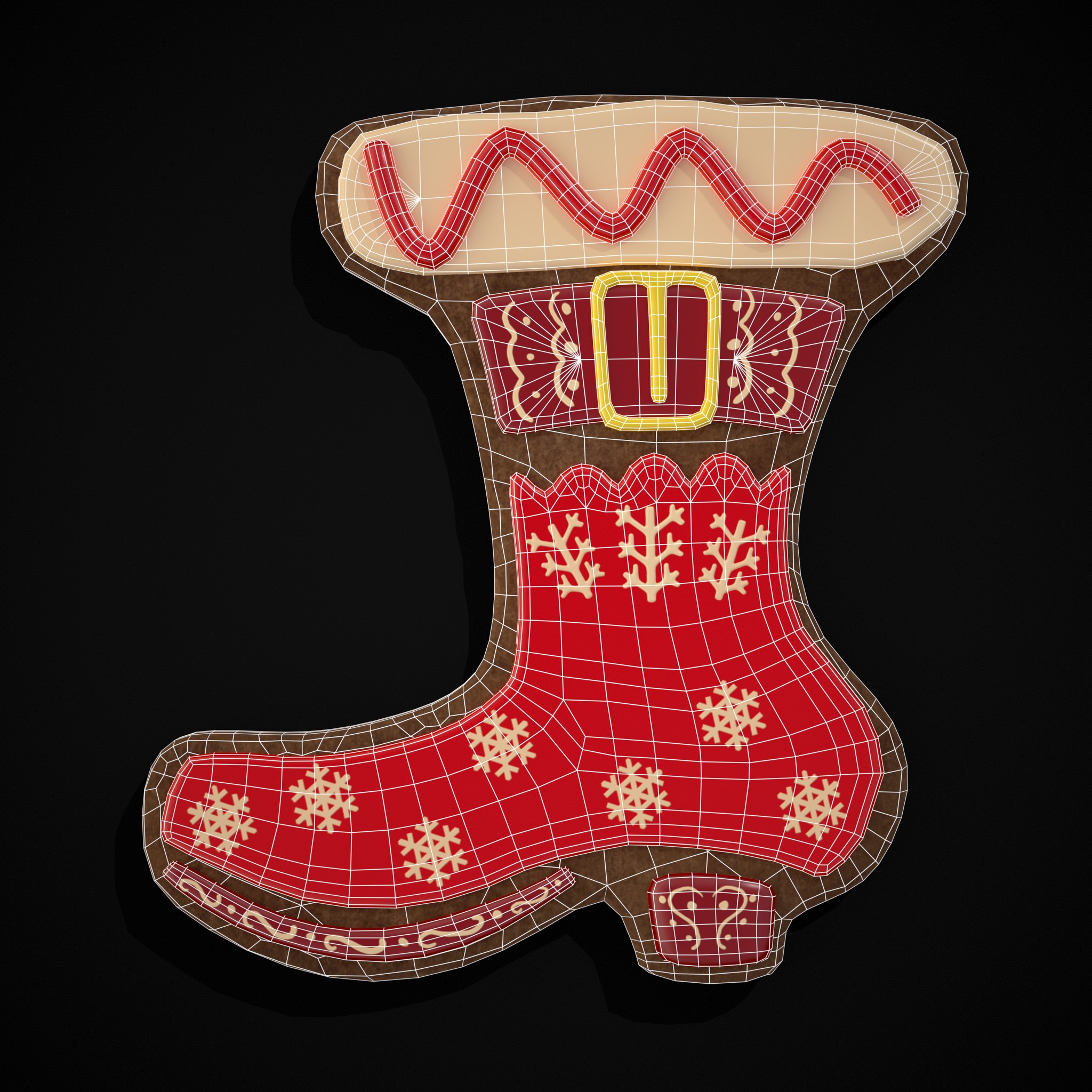 Red and White Decorated Gingerbread Boot - 3D Model by Get Dead ...