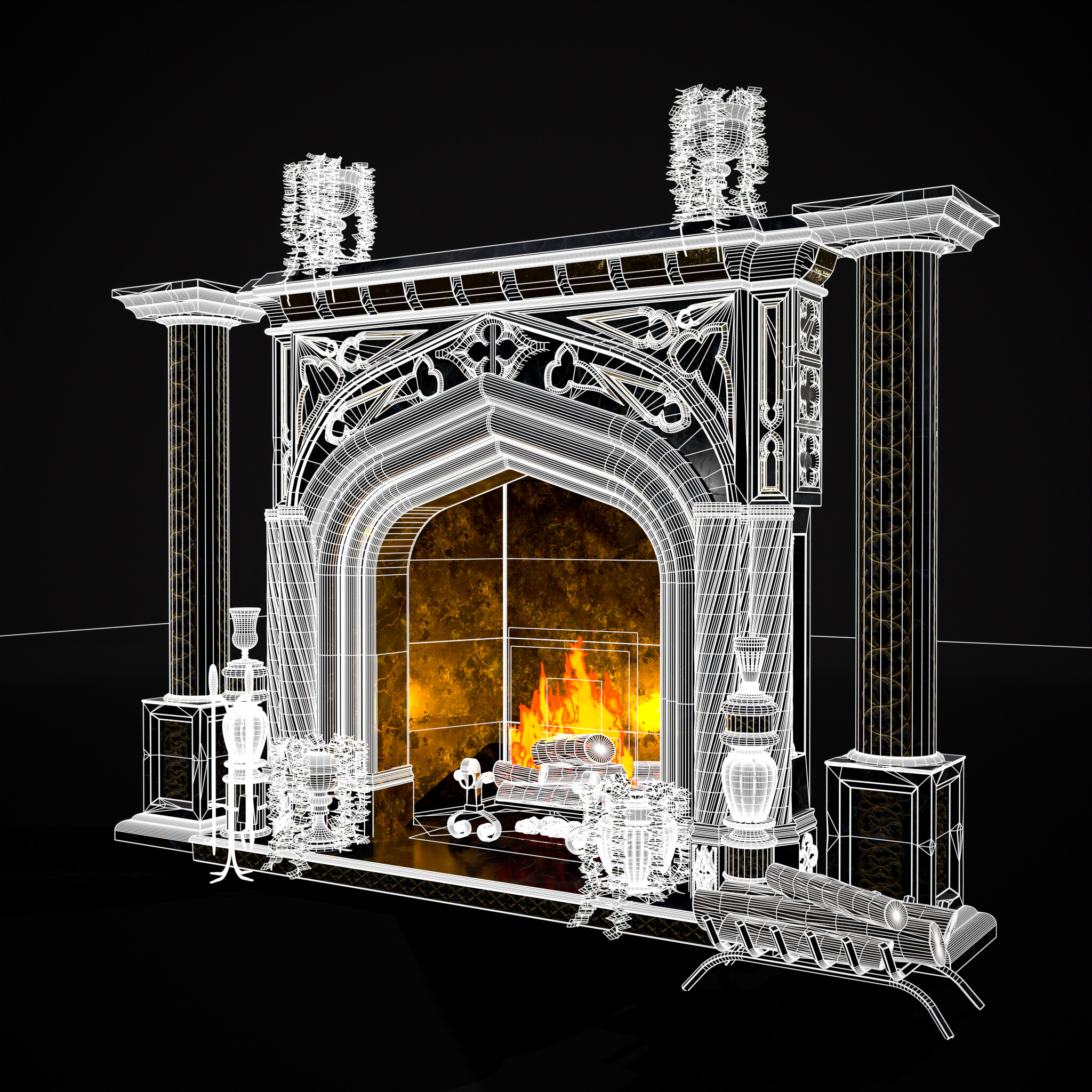 Regal Marble Fire Place - 3D Model by Get Dead Entertainment