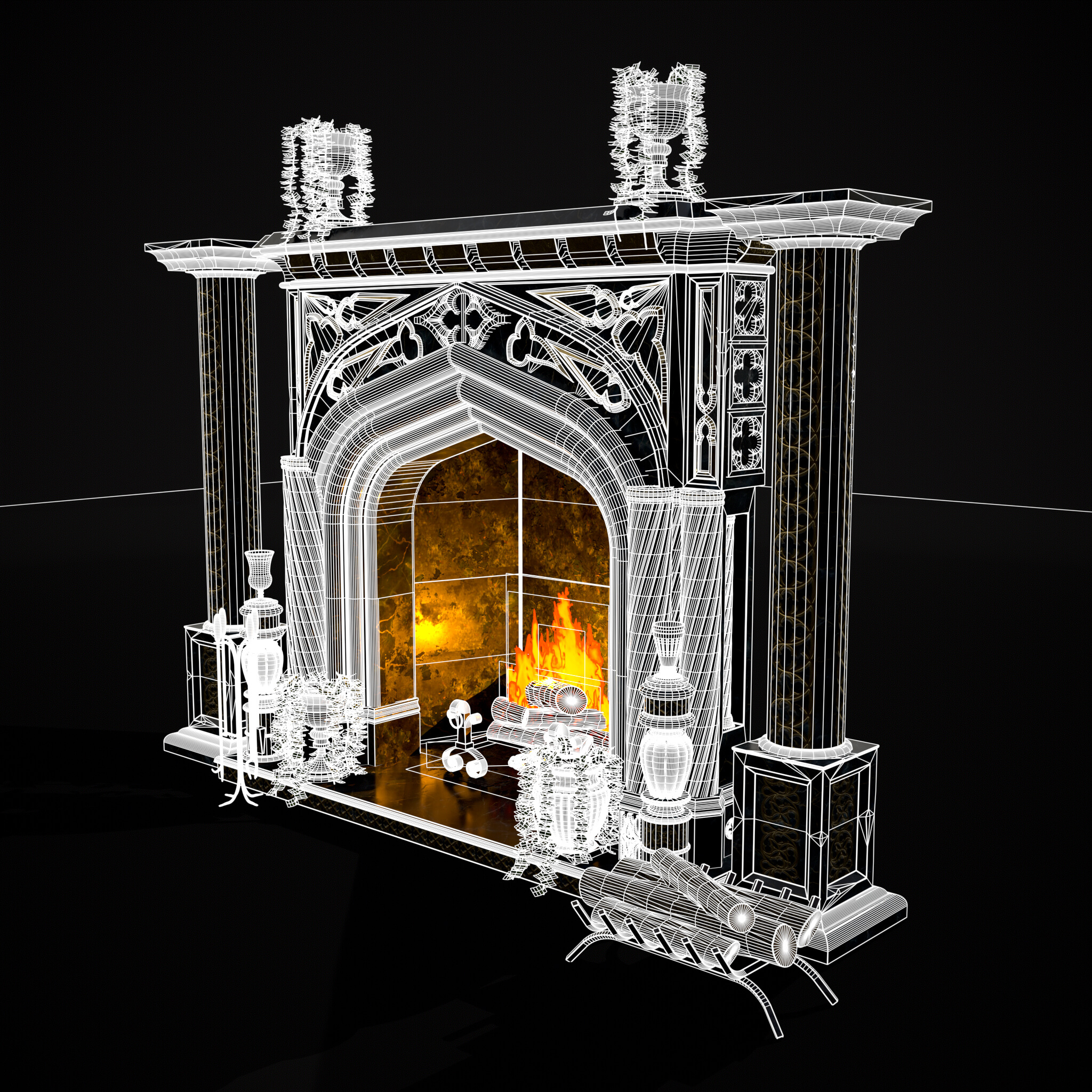 Regal Marble Fire Place - 3D Model by Get Dead Entertainment