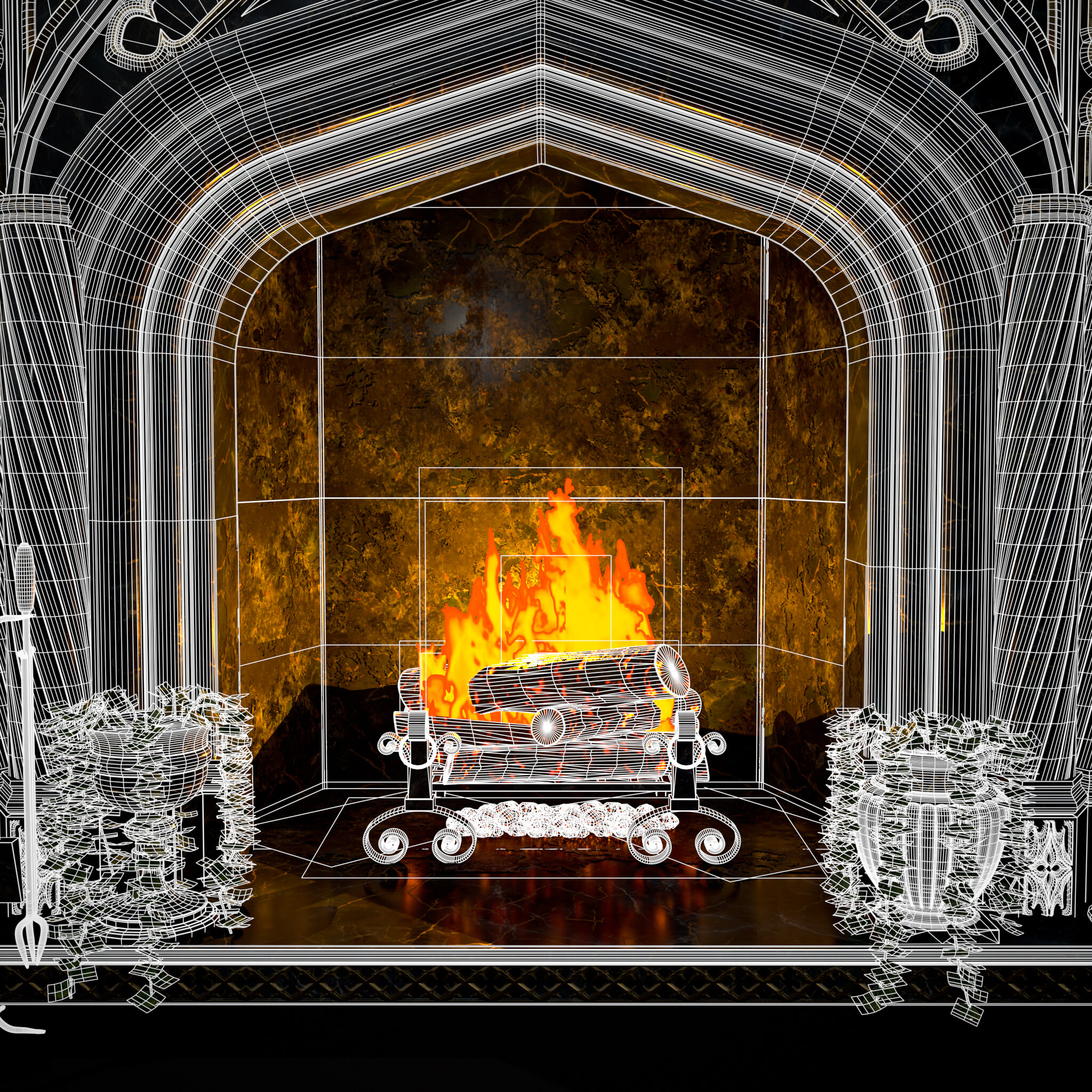 Regal Marble Fire Place - 3D Model by Get Dead Entertainment