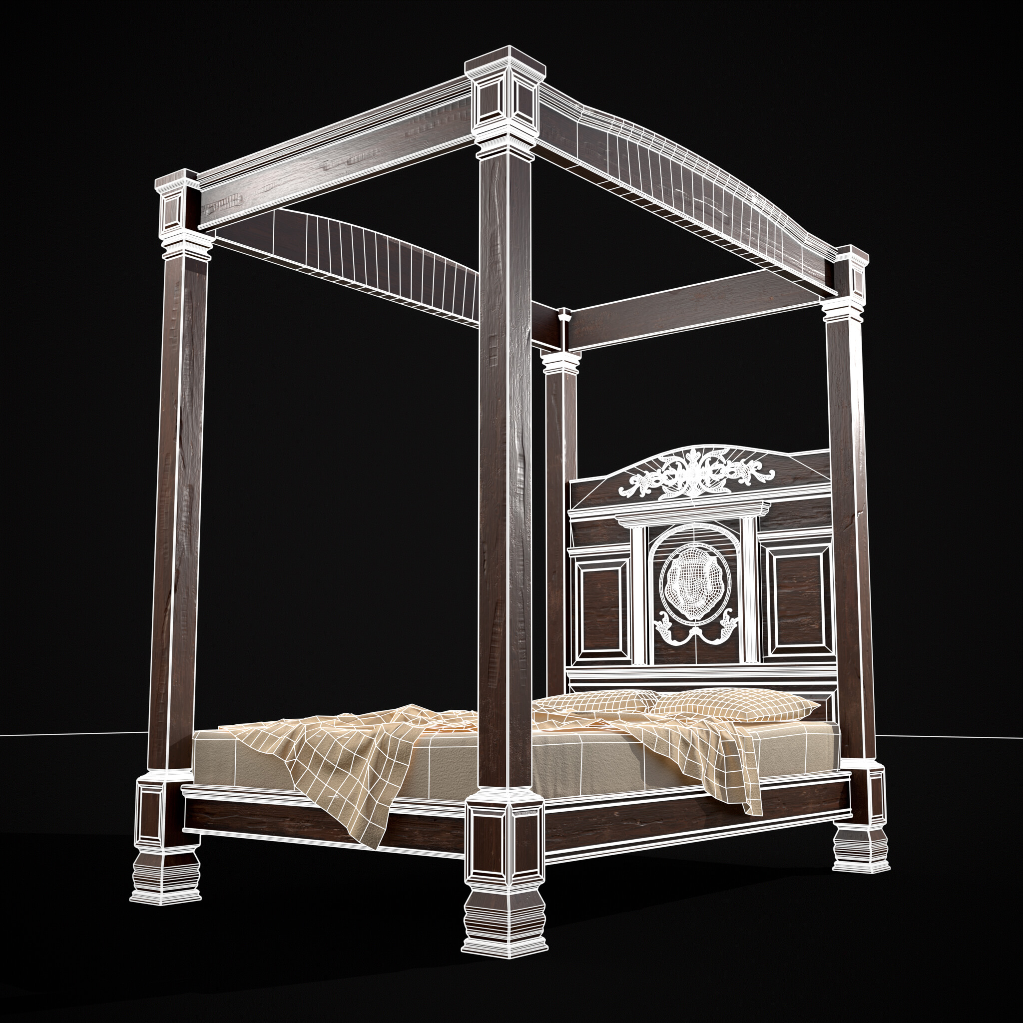 Renaissance Canopy Bed - 3D Model by Get Dead Entertainment