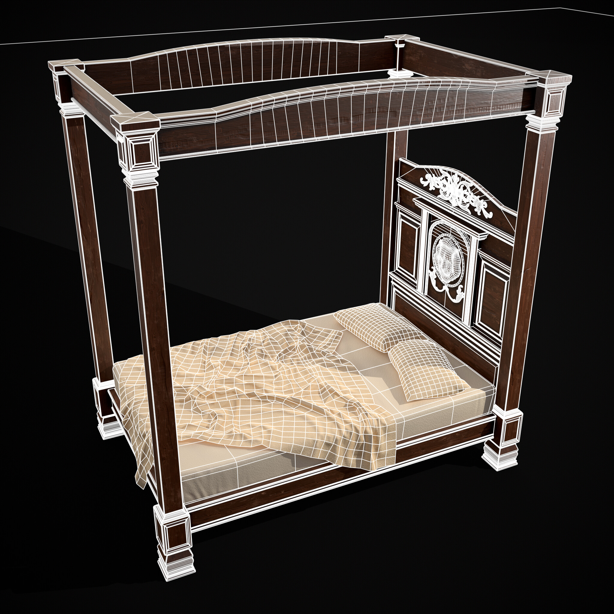 Renaissance Canopy Bed - 3D Model by Get Dead Entertainment